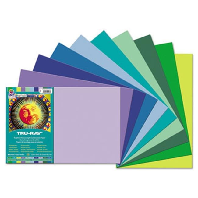Tru-Ray Construction Paper- 76 lbs.- 12 x 18- Assorted- 25 Sheets-Pack ...