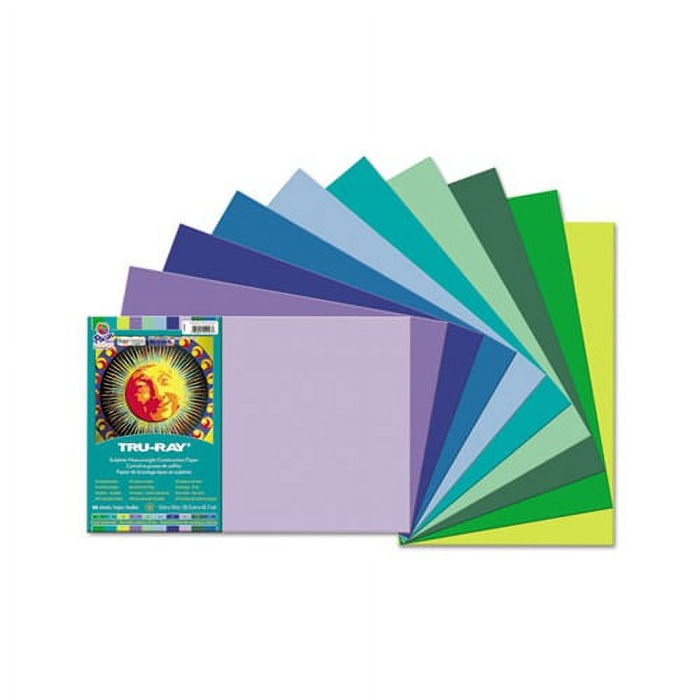 Pacon Tru-Ray 12" x 18" Construction Paper Cool Colors 50 Sheets/Pack 3 ...
