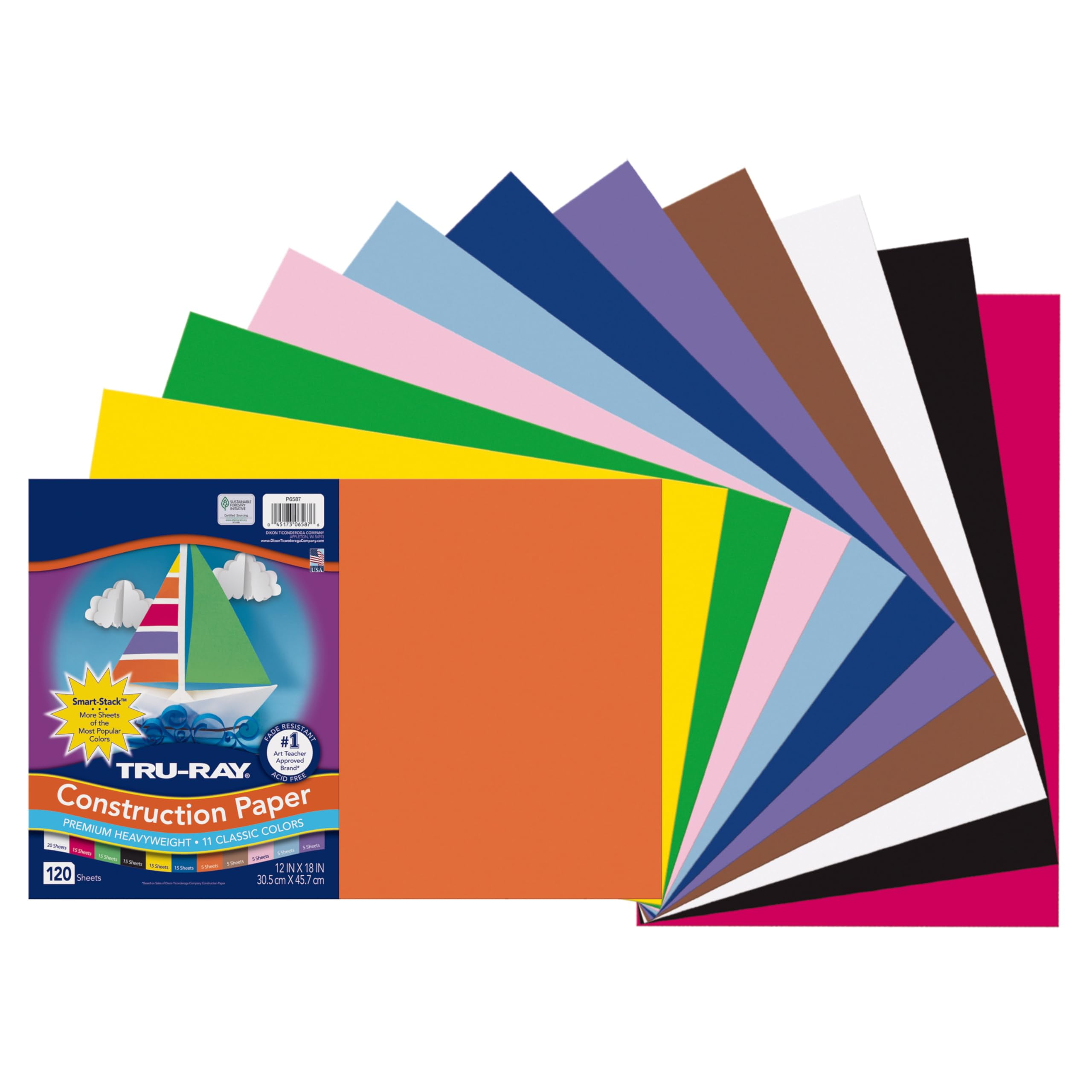 Tru-Ray Sulphite Construction Paper, 12 x 18 Inches, Assorted Color ...