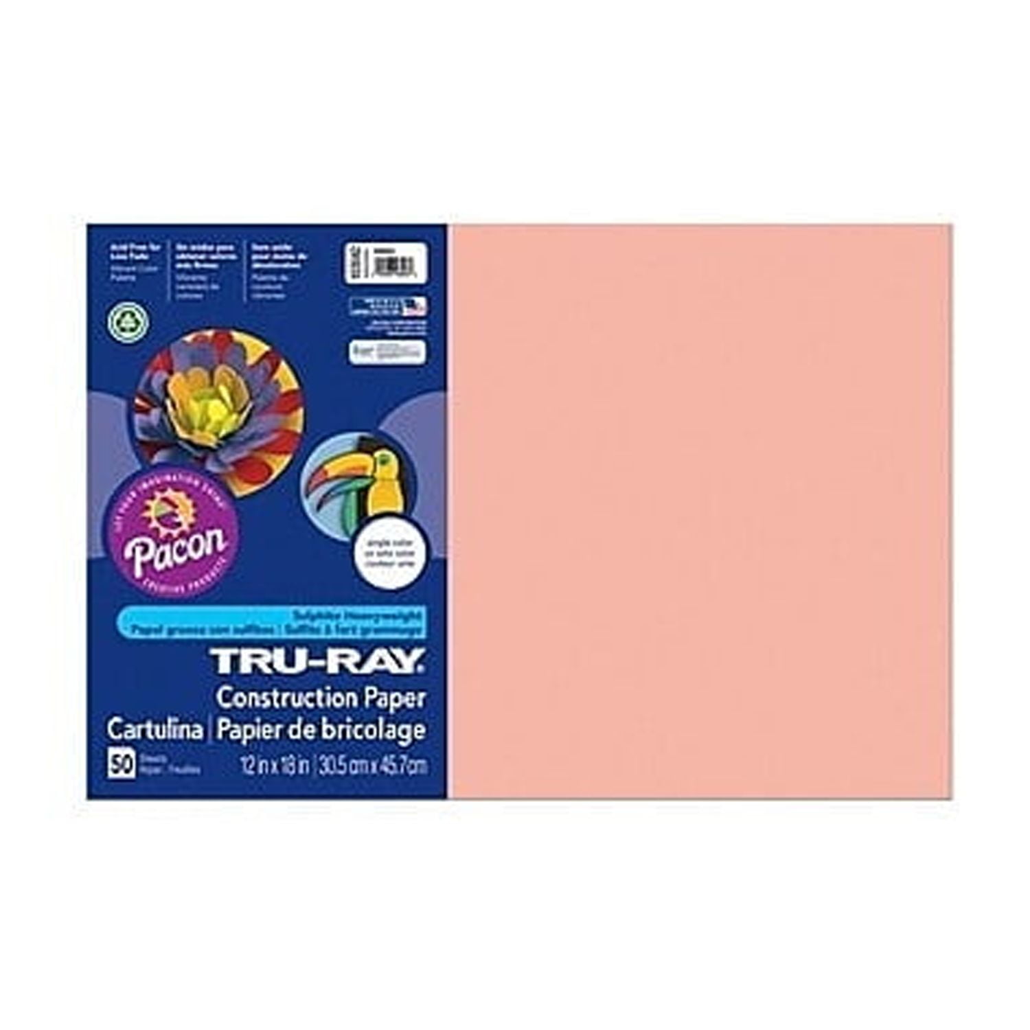Tru-Ray Sulphite Construction Paper, 12 x 18 Inches, Salmon, 50 Sheets ...