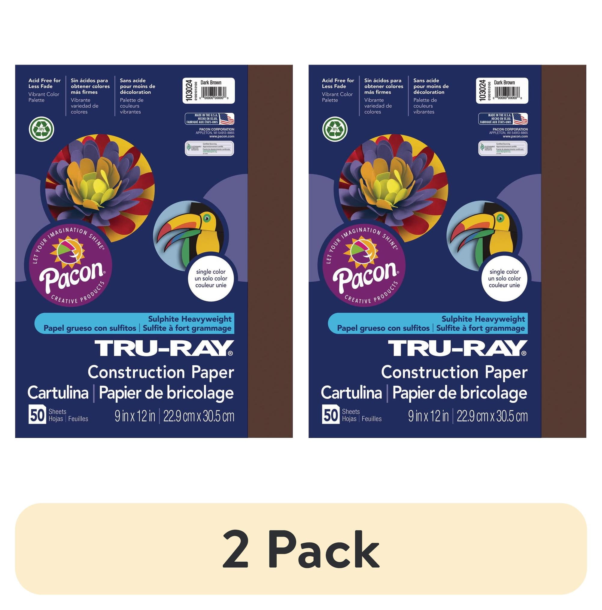 (2 pack) Tru-Ray Heavyweight Construction Paper, Dark Brown, 9" x 12 ...