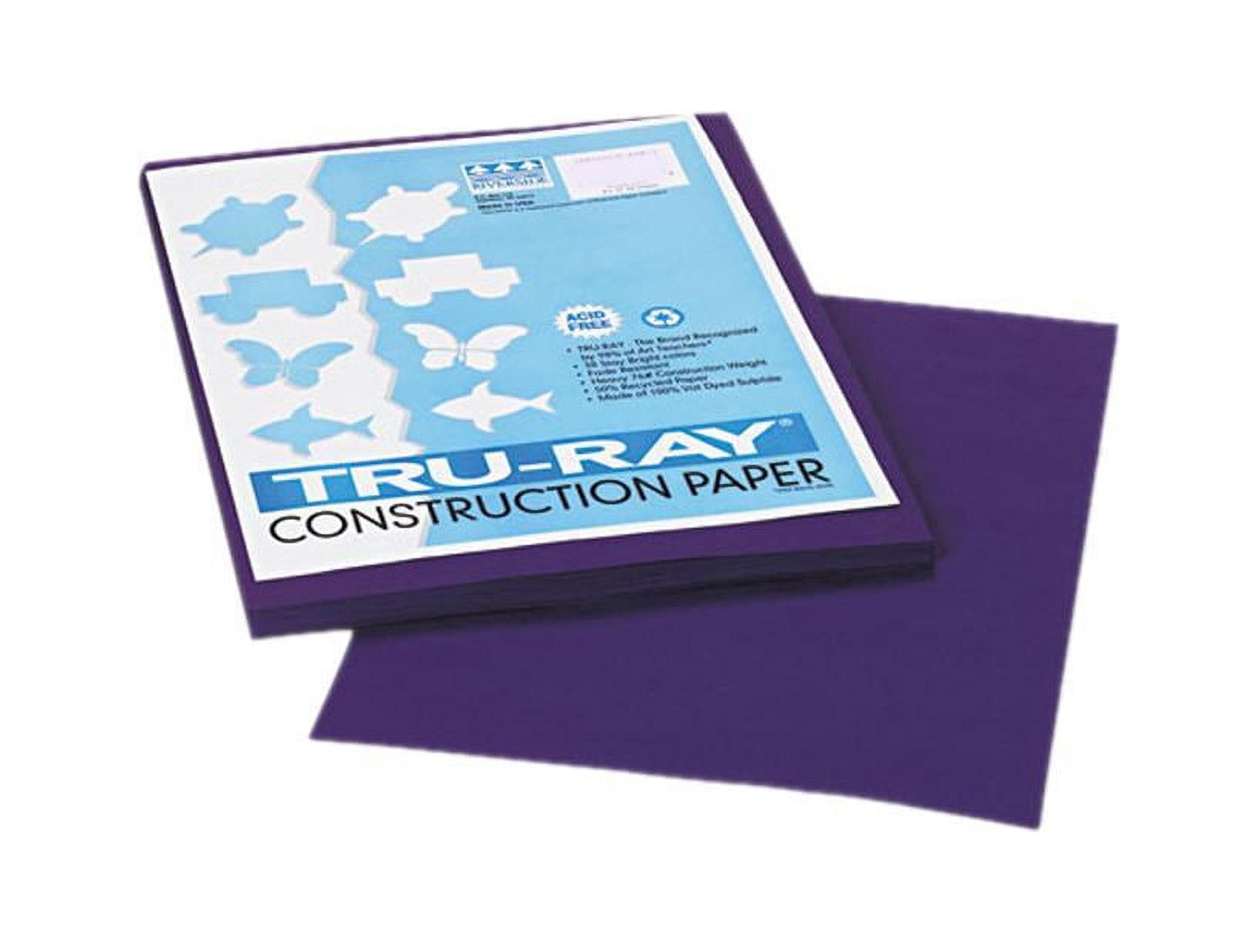 Tru-Ray Sulphite Construction Paper, 9 x 12 Inches, Purple, 50 Sheets ...