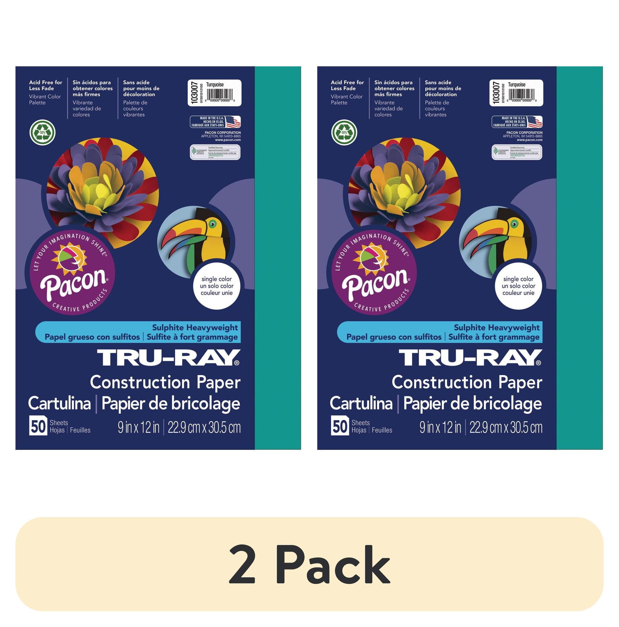(2 pack) Tru-Ray Sulphite Construction Paper, 9 x 12 Inches, Turquoise ...