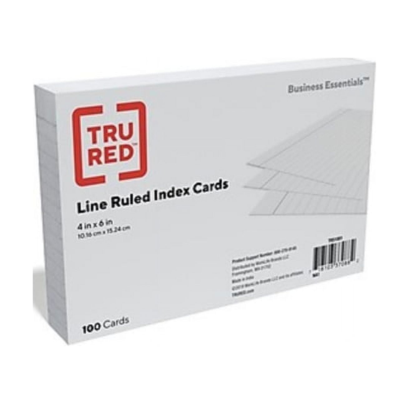 Tru Red 4 X 6 Index Cards, Lined, White, 100/Pack (Tr51001) (Other ...