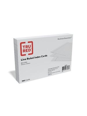 Tru Red 4 X 6 Index Cards, Lined, White, 100/Pack (Tr51001) - Walmart.com