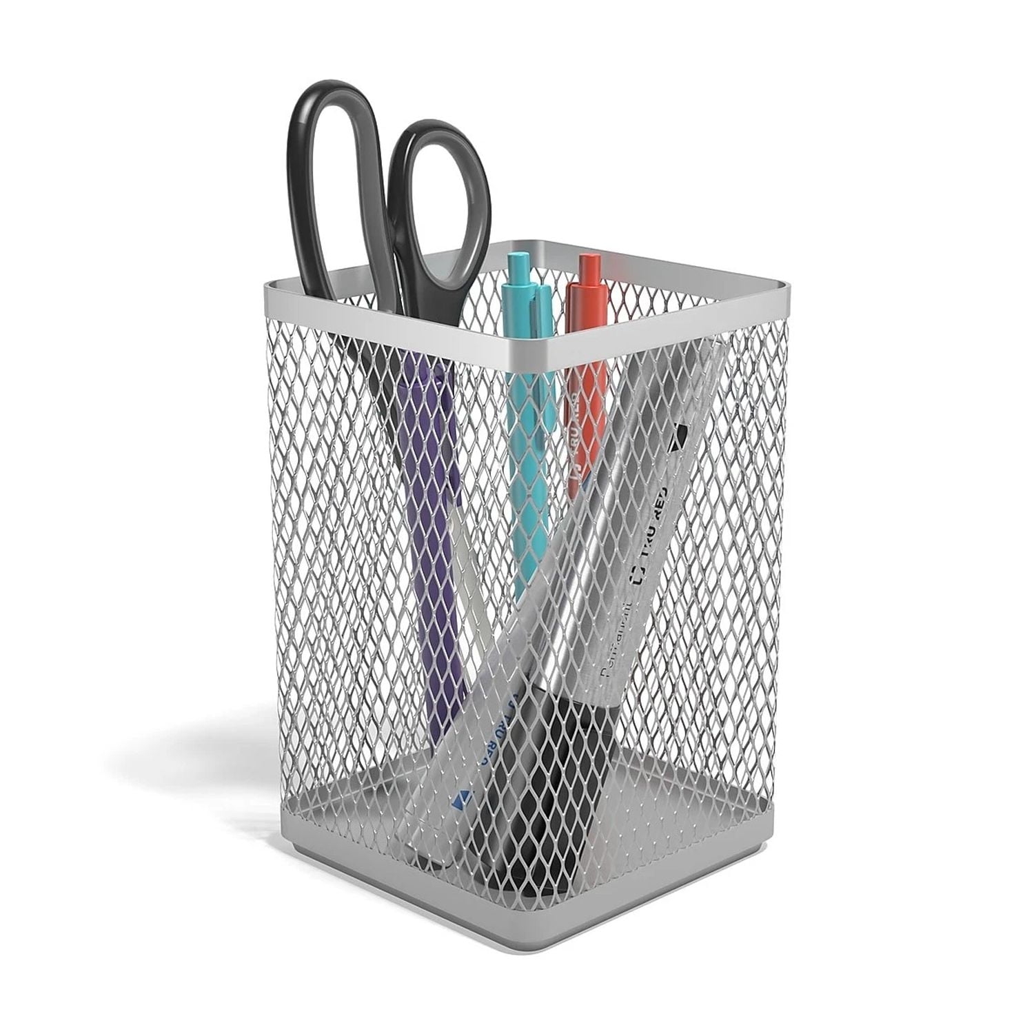 Tru Red Stackable Wire Mesh Jumbo Pencil Holder Silver Tr57574-Cc ...