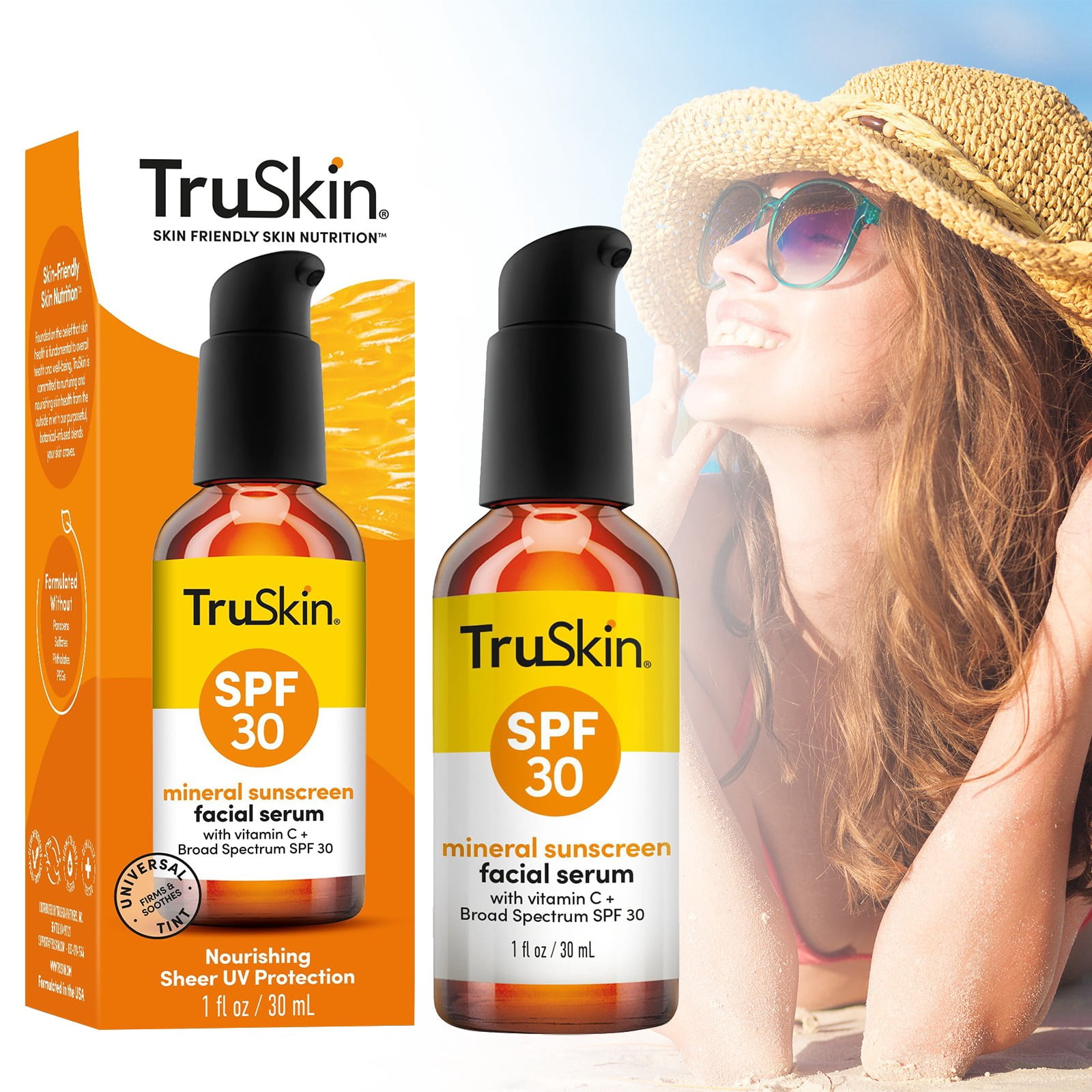 Tru__+Skin Sun_screen Serum for Face – SPF 30 Universal Tinted Mineral ...