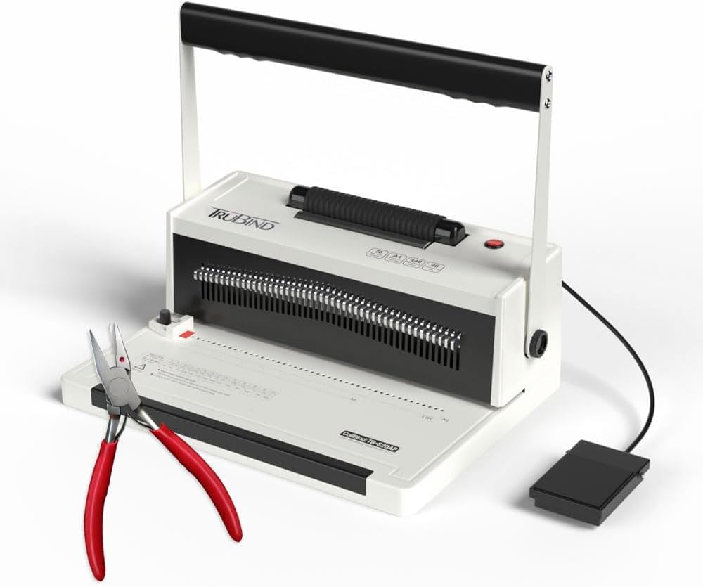 TruBind Coil Binding Machine with Electric Coil Inserter and Foot Pedal | 20 Sheet Punch ...