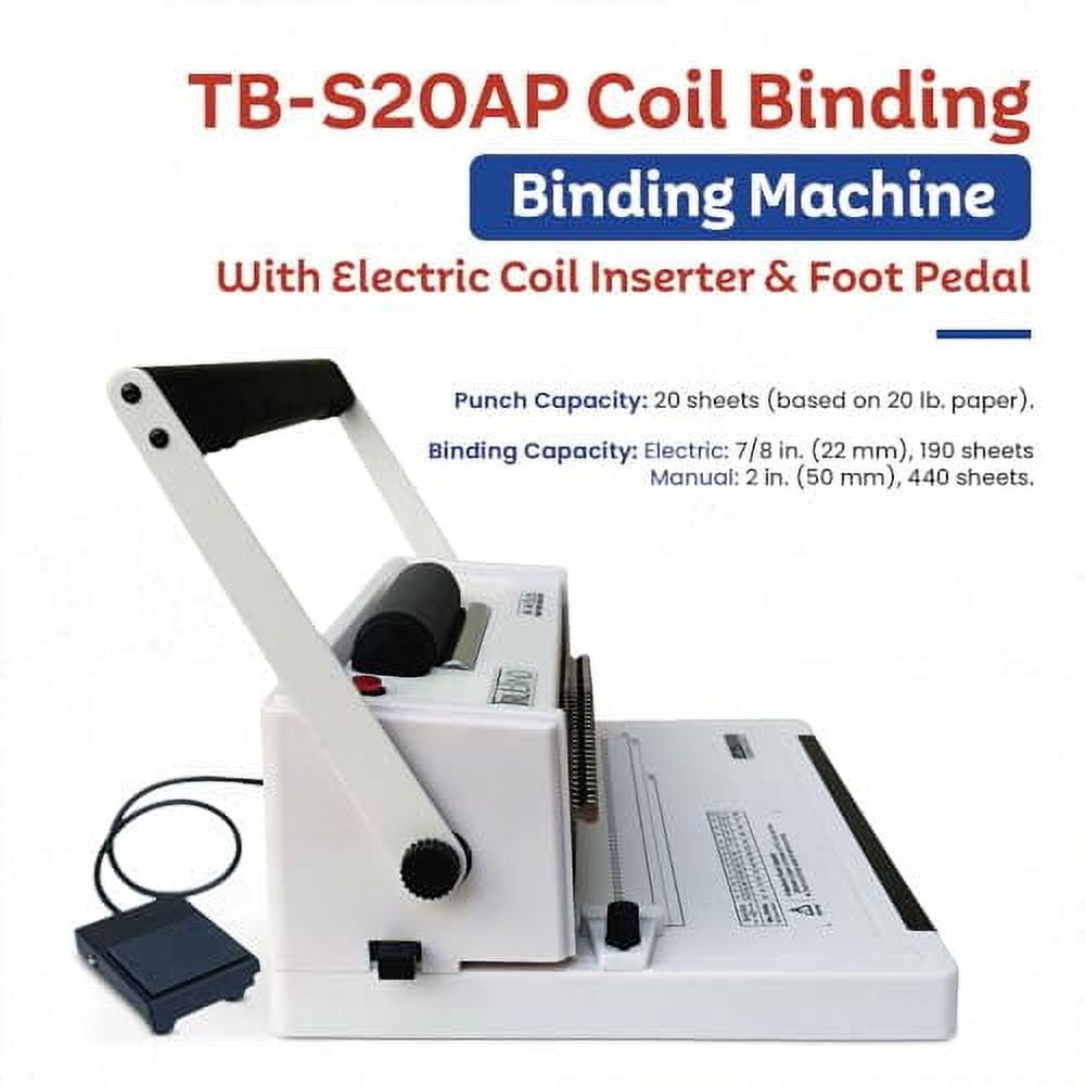 TruBind Coil Binding Machine with Electric Coil Inserter and Foot Pedal ...