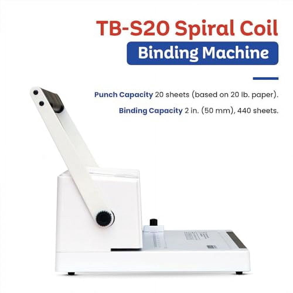 TruBind Manual Coil Binding Machine with Adjustable Side Margin | 20 ...