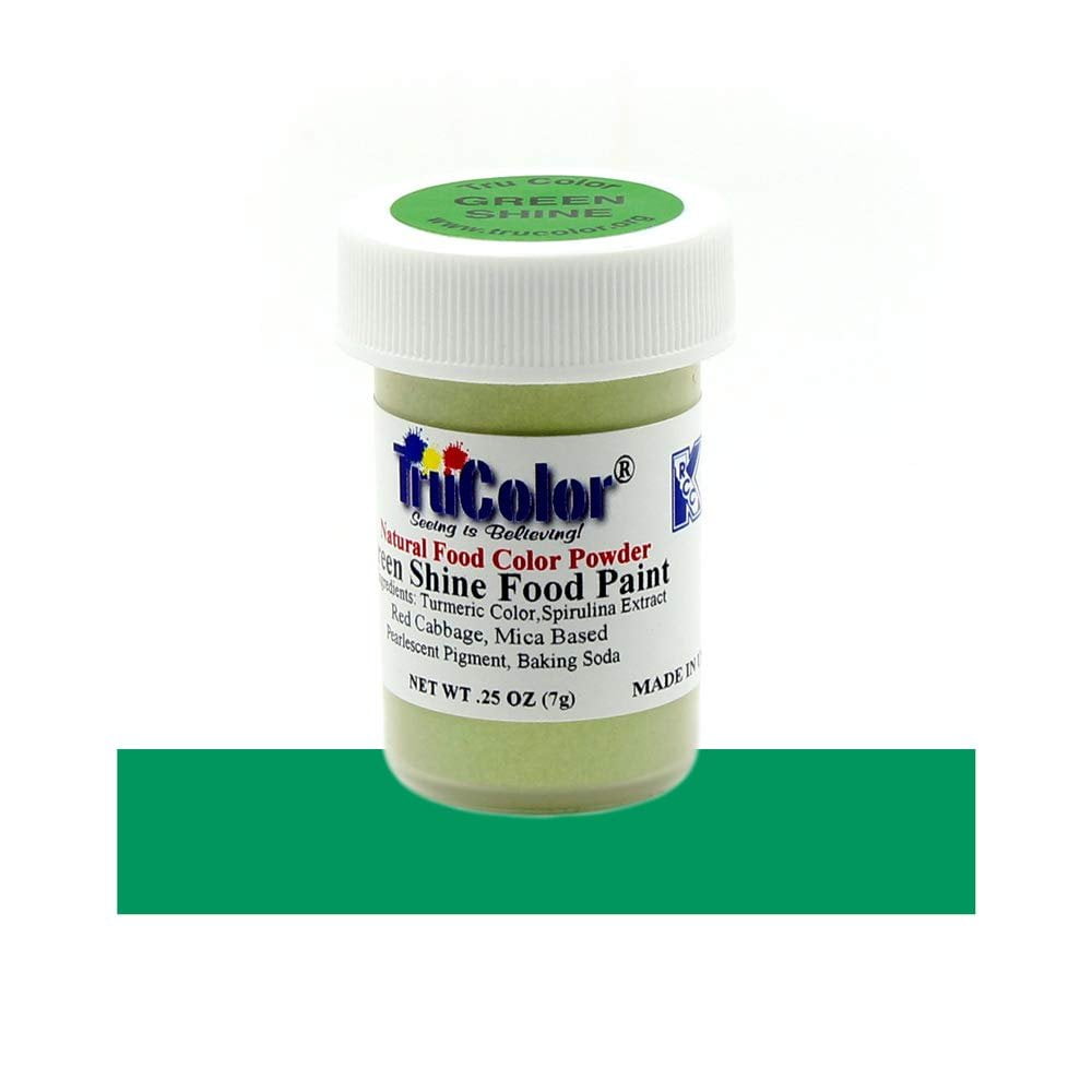 TruColor Green Shine Natural Food-Coloring Powder Paint, 7 Grams ...