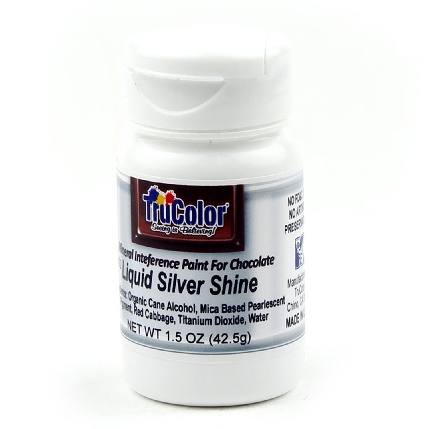 TruColor Liquid Shine Organic Silver Food Color, Metallic, for Cake ...