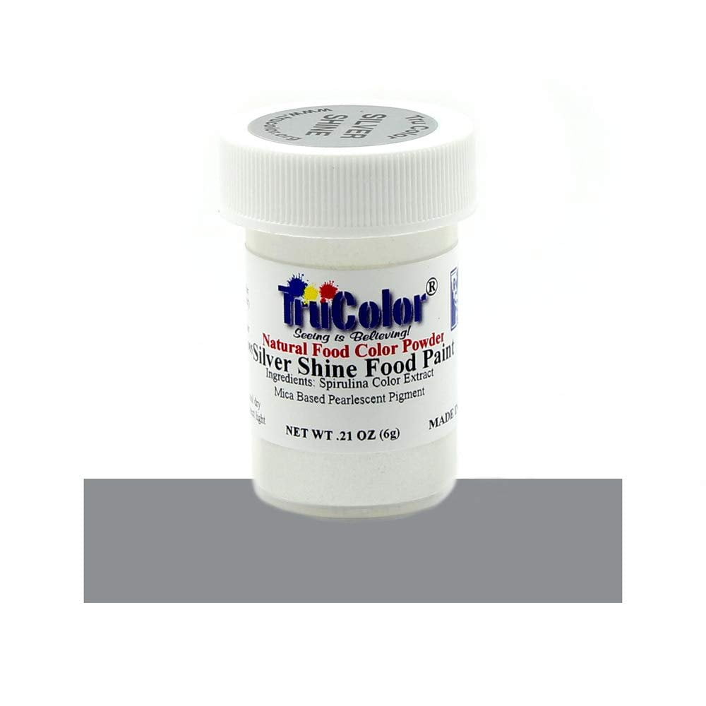 TruColor Silver Shine Natural Food-Coloring Powder Paint, 6 Grams ...