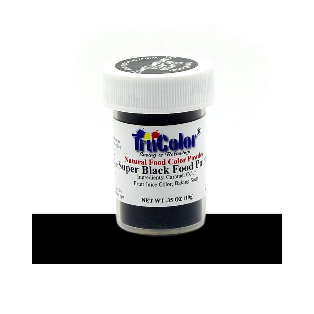 TruColor Super Black Airbrush Natural Food-Coloring Powder Paint, 10 ...