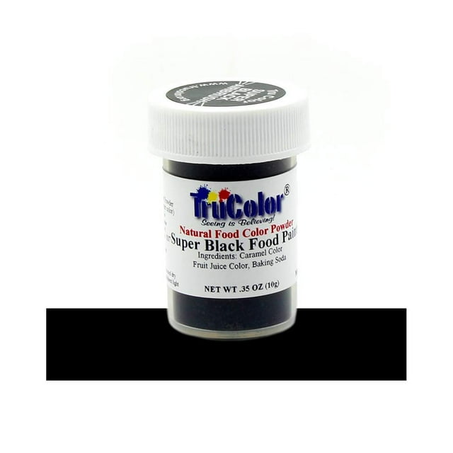 TruColor Super Black Airbrush Natural Food-Coloring Powder Paint, 10 ...