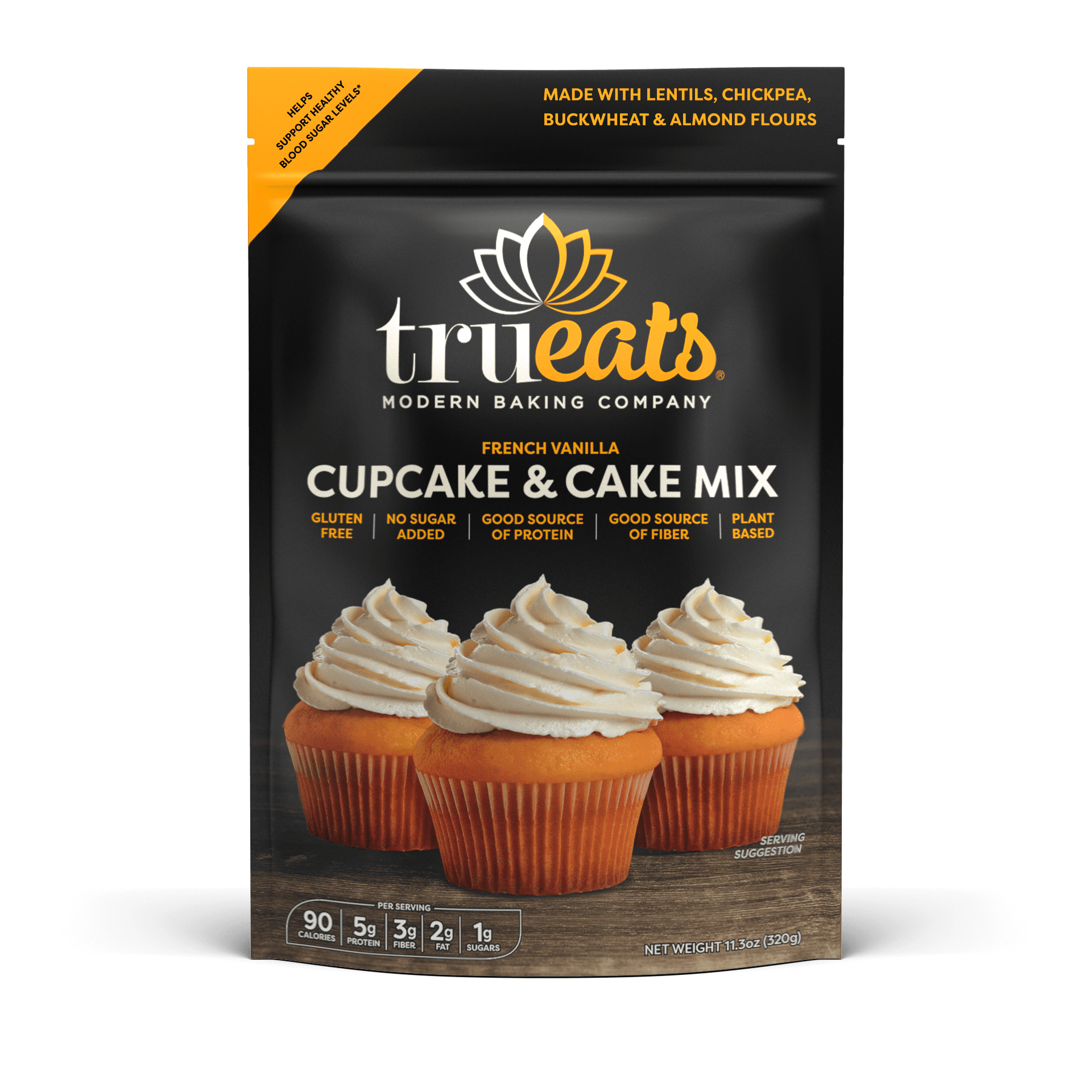 TruEats Cupcake & Cake Mix - French Vanilla: Low Glycemic, Protein & Fiber Rich, Gluten Free ...