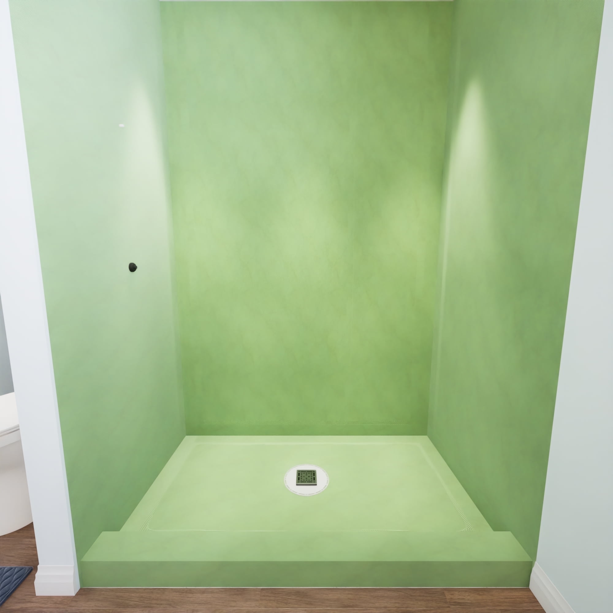 TruGard Curbed Shower Kit 48in. x 48in. with Center Drain (Classic ...