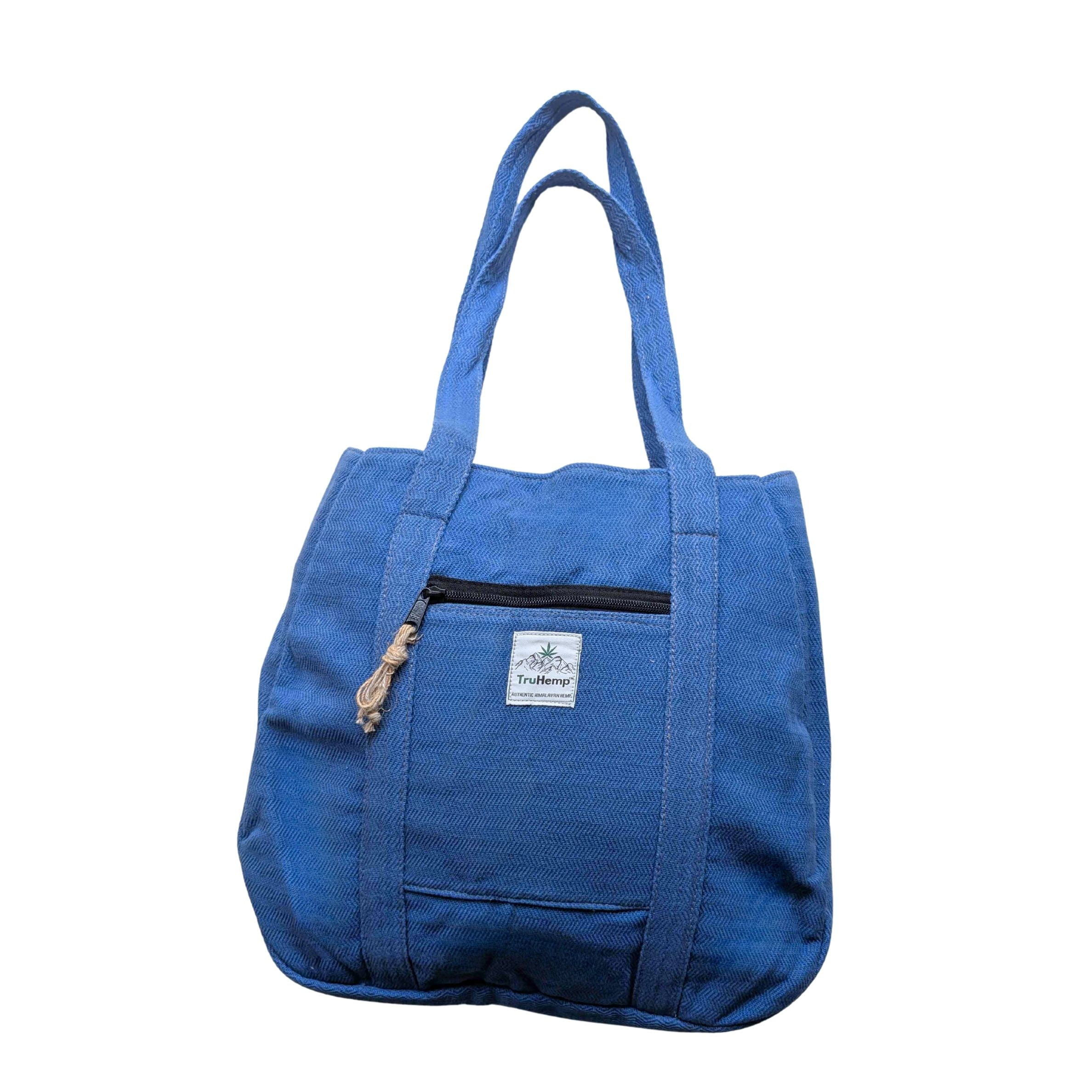 TruHemp Himalayan Hemp Tote Bag, Blue – Spacious Shoulder Bag with Dual ...