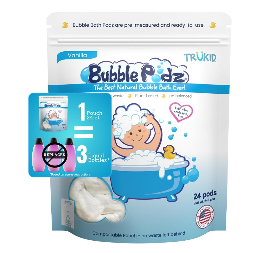 TruKid Bubble Podz Bubble Bath for Baby & Kids, Gentle Refreshing Bath ...