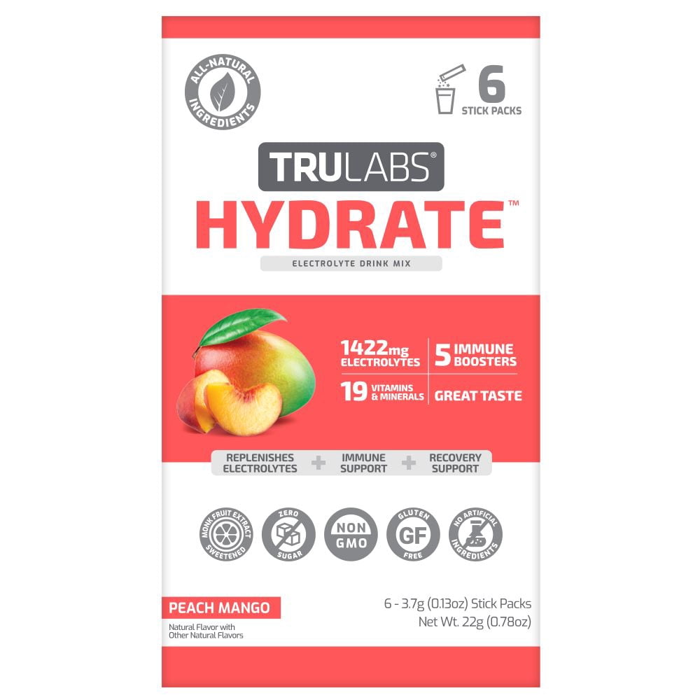 TruLabs Hydrate Powders Peach Mango, 6 Count - Walmart.com
