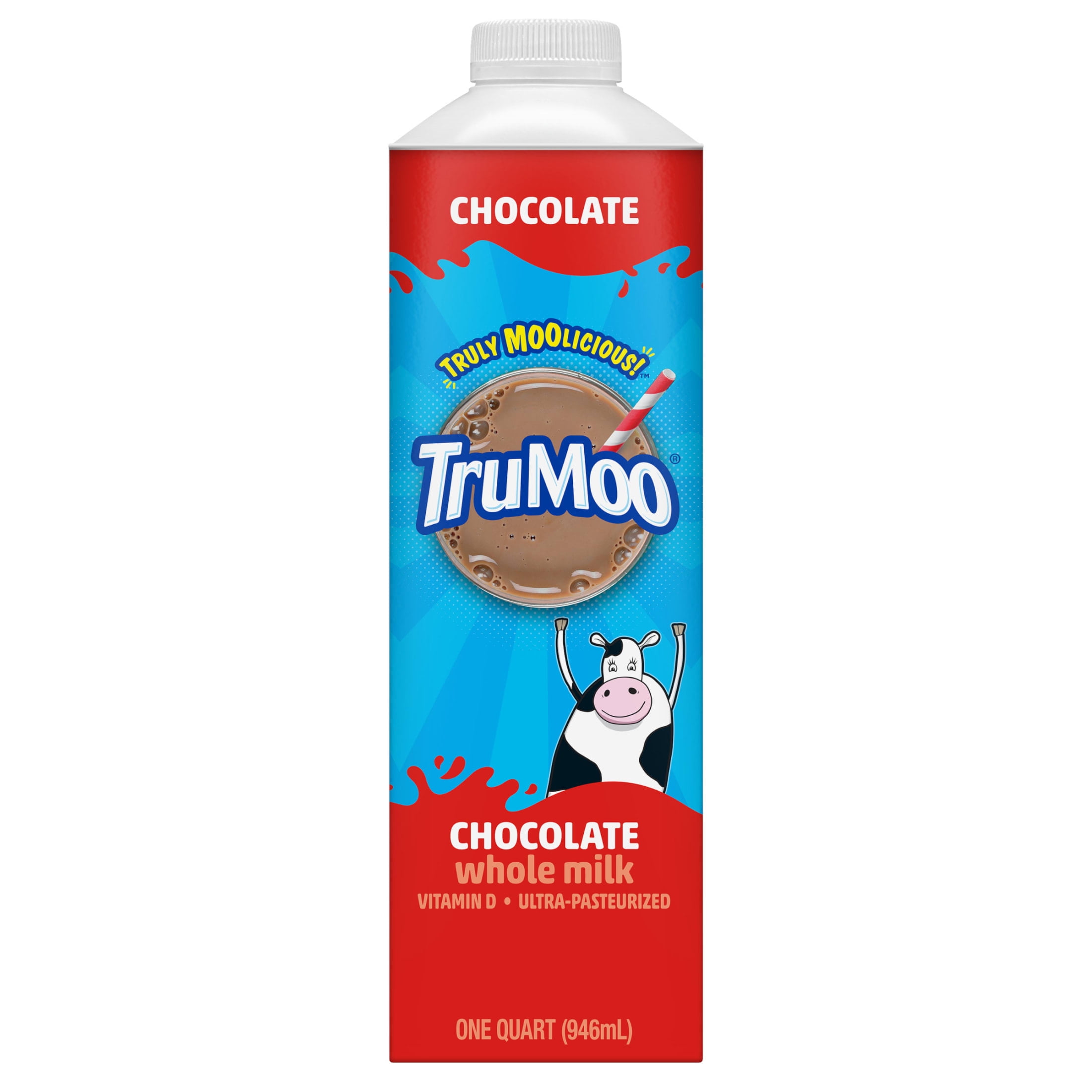 TruMoo Milk Whole Chocolate Vitamin D Ultra-Pasteurized Quart Paper ...