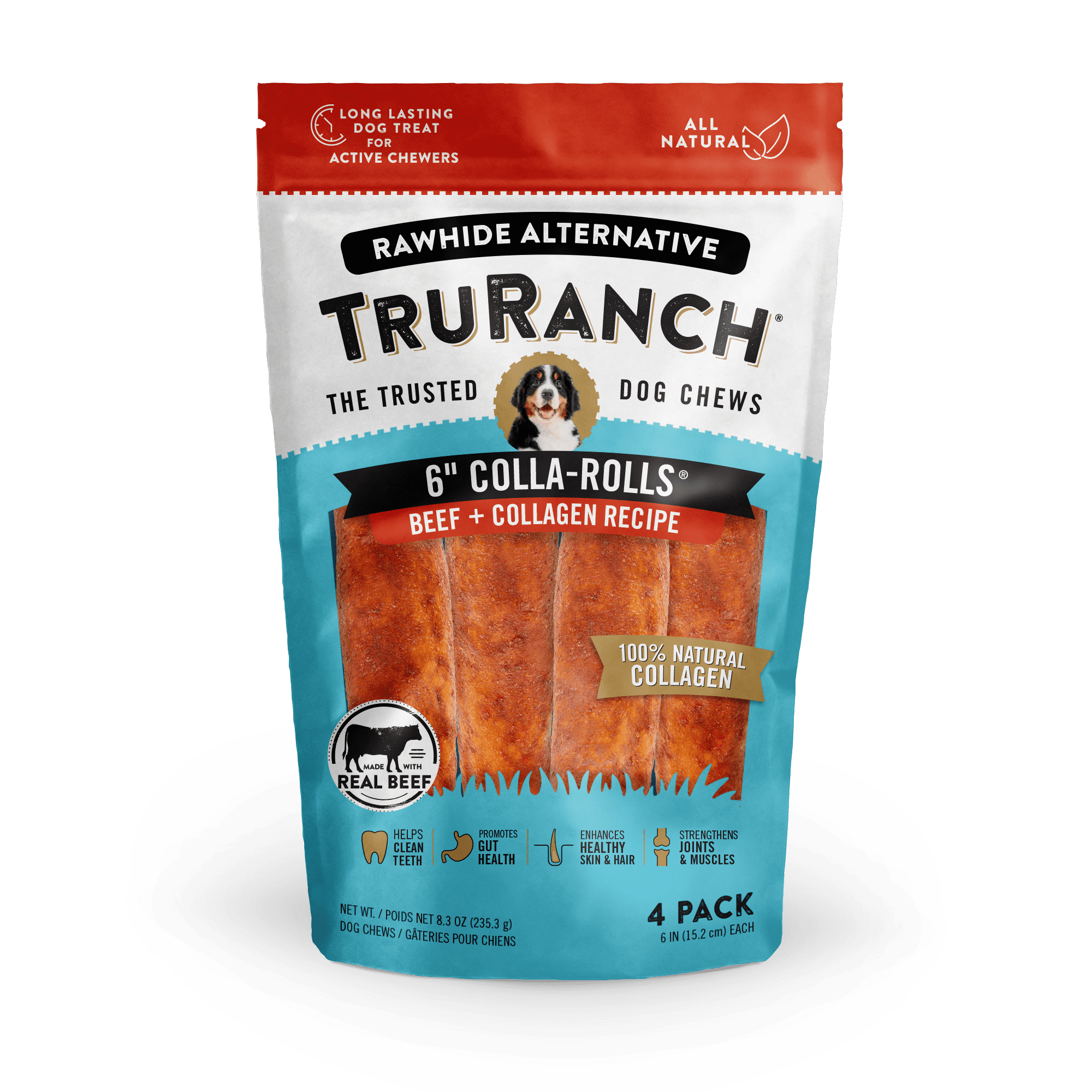 TruRanch All-Natural Rawhide Alternative Dog Treats, Medium Collagen ...