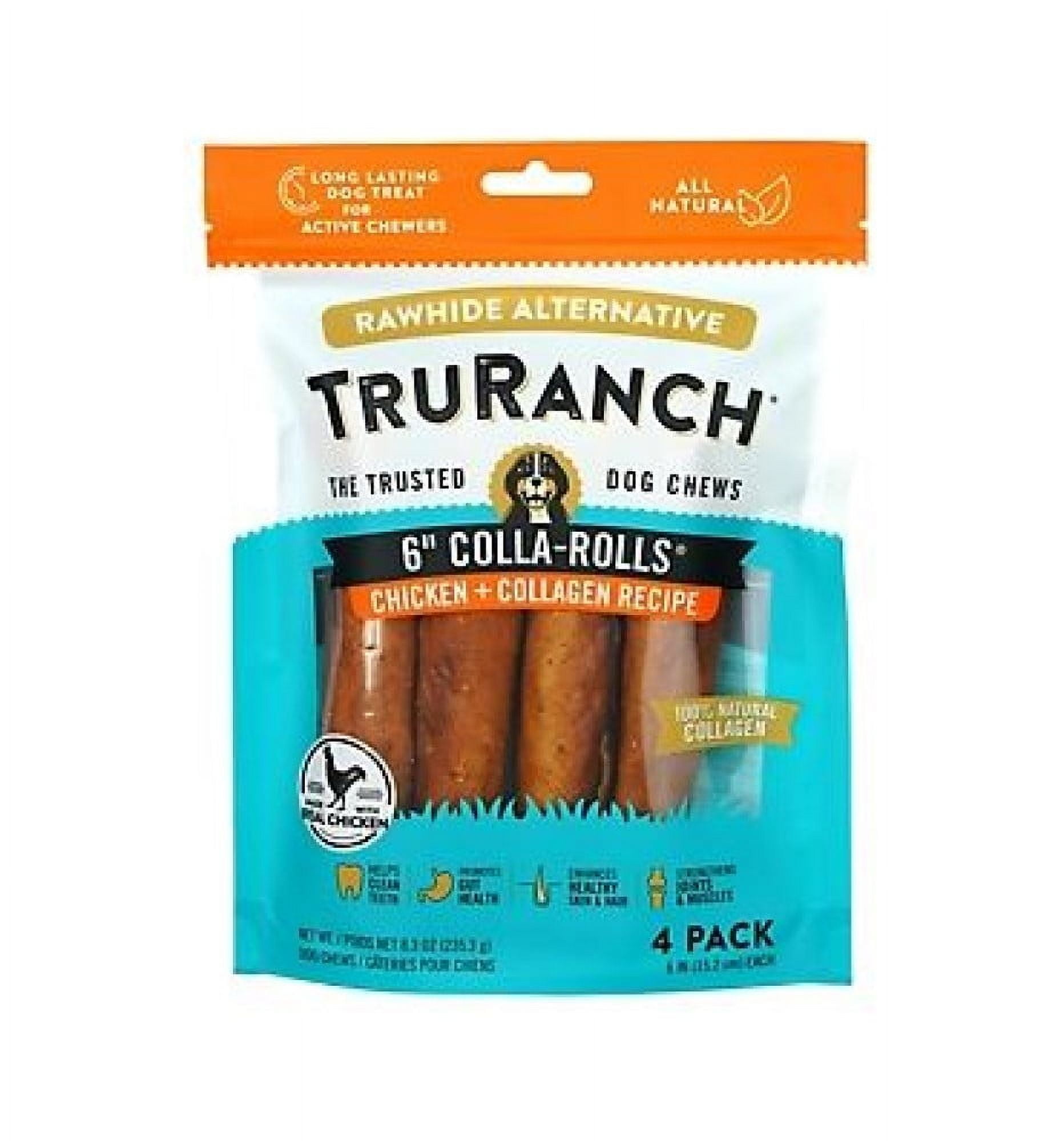 TruRanch TR2015 6 in. Chicken Collagen Roll Dog Chews, 4-Pack - Walmart.com