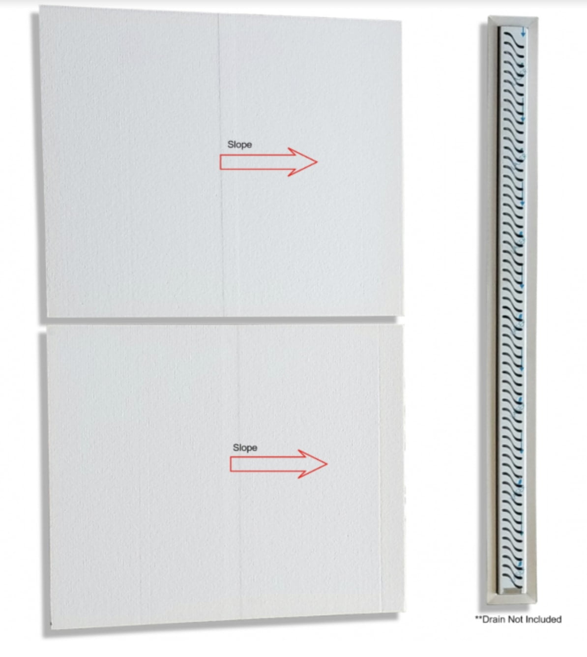 TruSlope LD 49-41L 49.5" x 41" CURBLESS Tray Fit up to 48" Linear Drain ...
