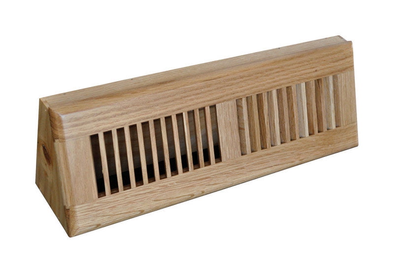 Tru Aire 4 in. H X 15 in. W 2-Way Oak Brown Wood Baseboard Diffuser ...