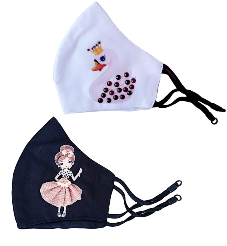 Trubliz Kids Face Masks for Girls Stylish and Cute Double Layered Face ...