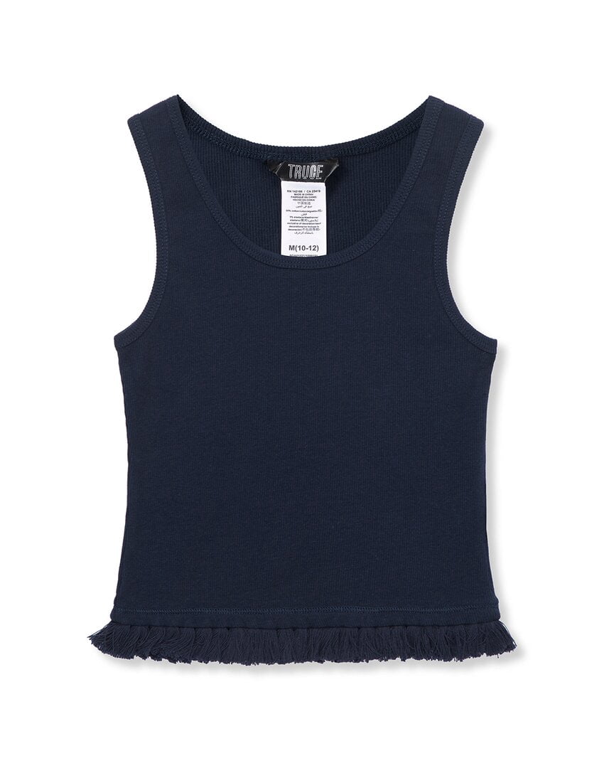 Truce girls Fringe Tank, GL14, Black - Walmart.com