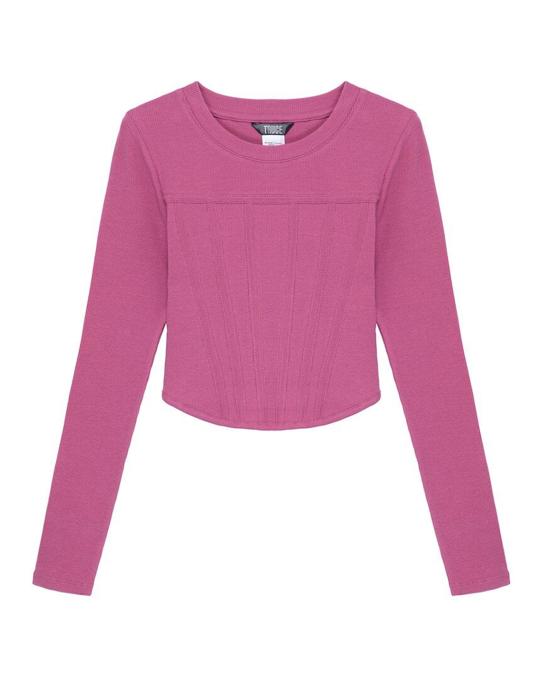 Truce girls Rib Top, GL14, Pink - Walmart.com