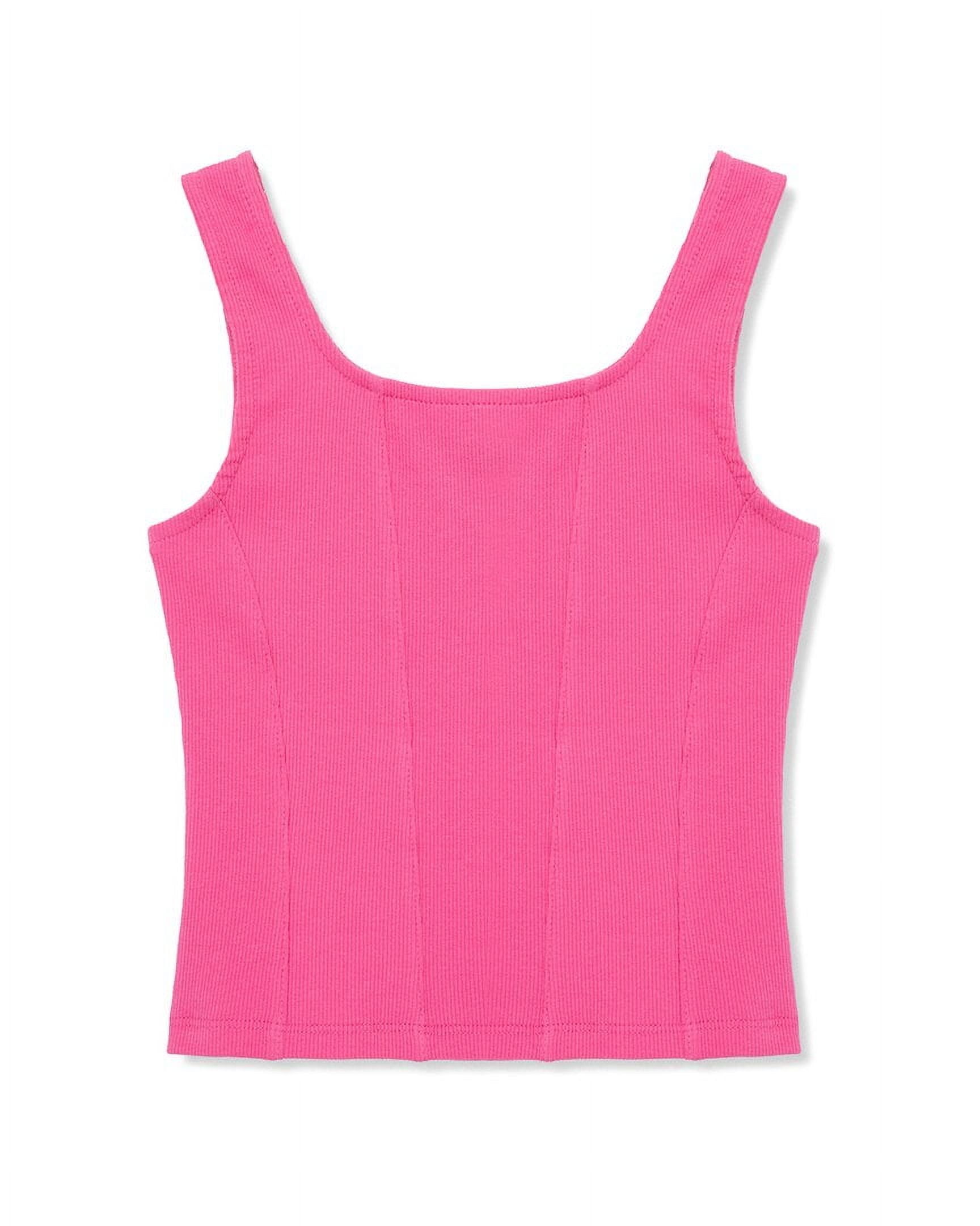 Truce girls Square Neck Seam Front Tank, S (7-8), Pink - Walmart.com