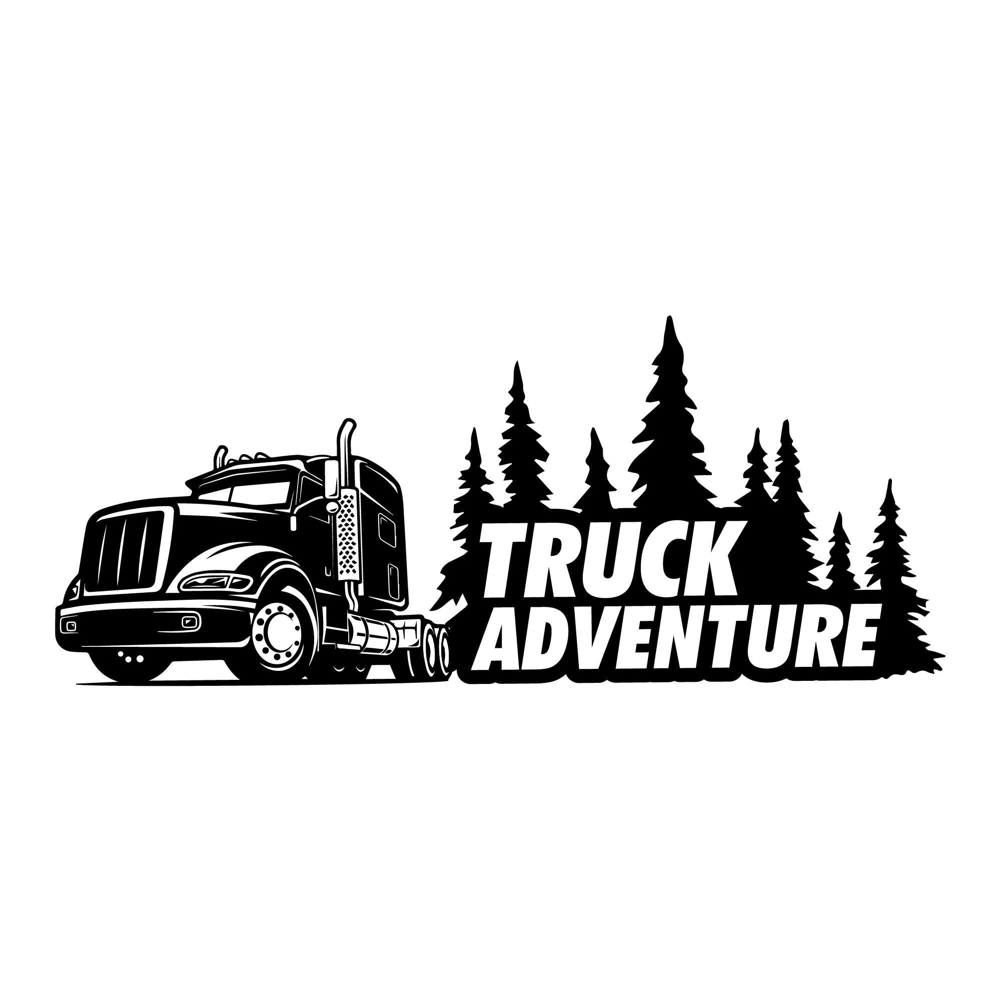 Truck Adventure Truck Trucker Vehicle Silhouette Vinyl Decal Wall Art ...
