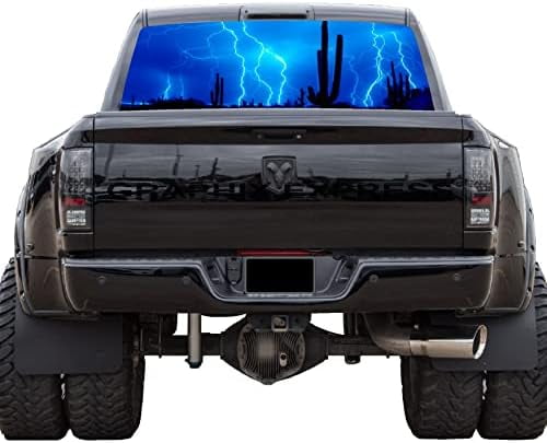 Truck Back Window Graphics (P34 Lightning) Universal See Through Rear ...