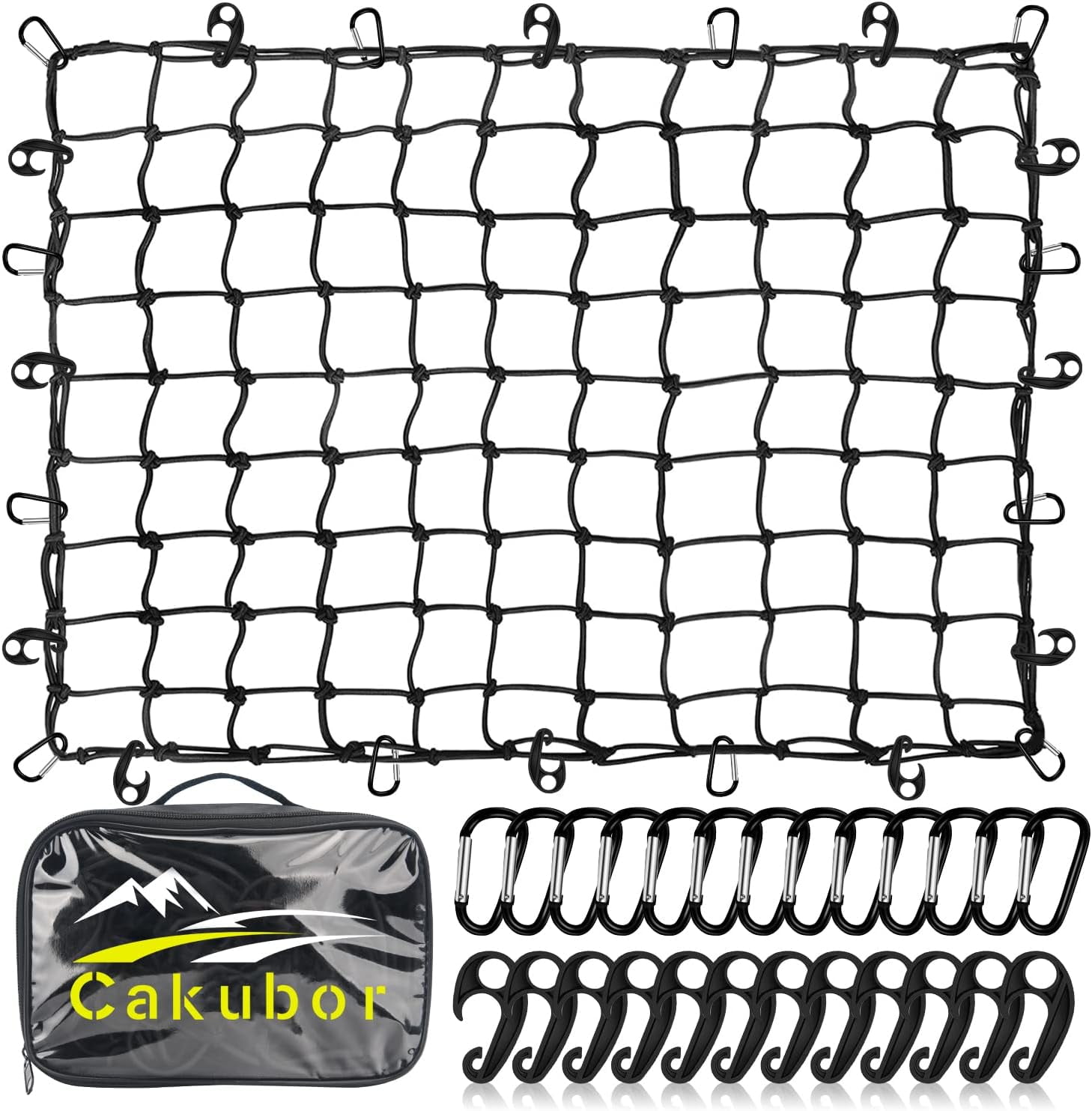 Truck Bed Cargo Net, 3'x4' Stretches to 8'x10', for Pickup Truck Bed, 4 ...