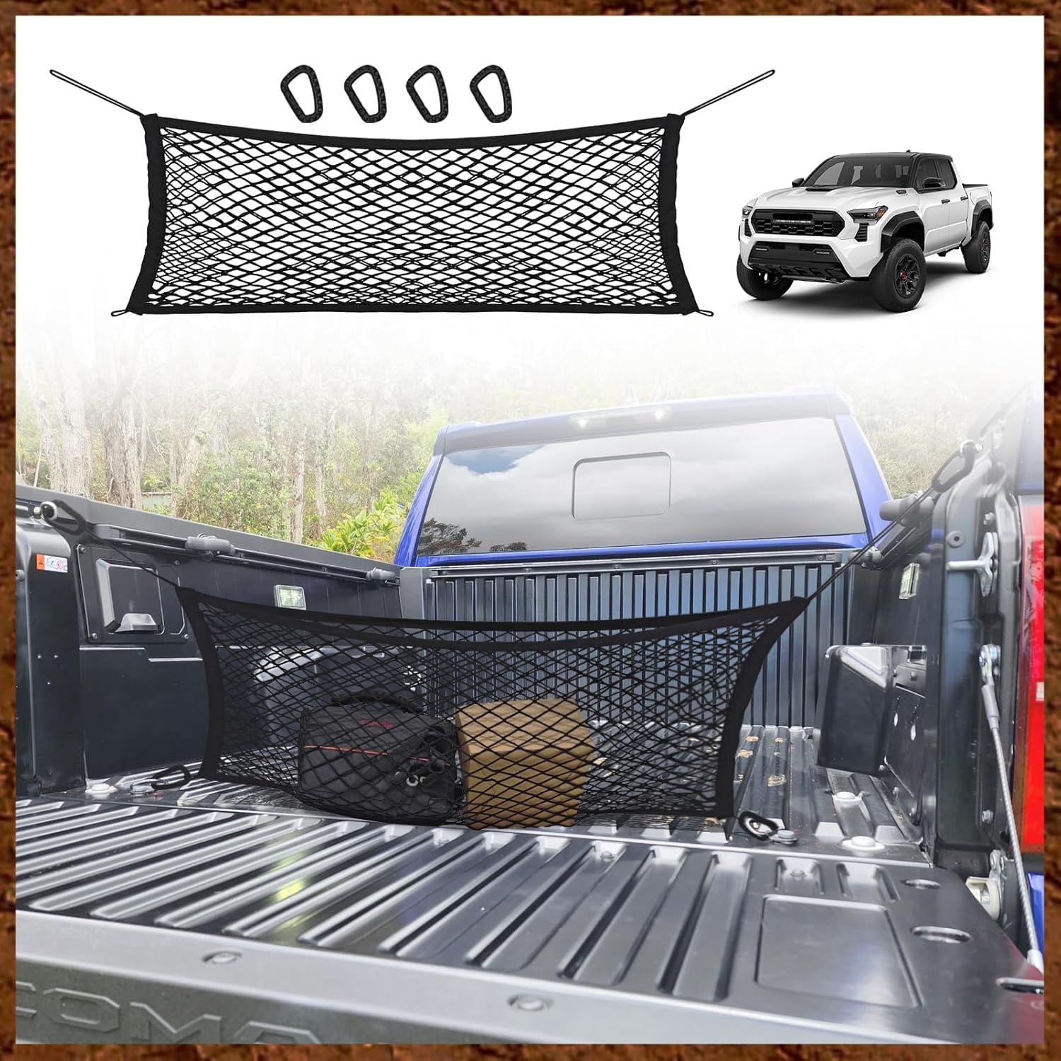 Truck Bed Cargo Net Compatible with 2022-2024 2025 Ford Maverick ...