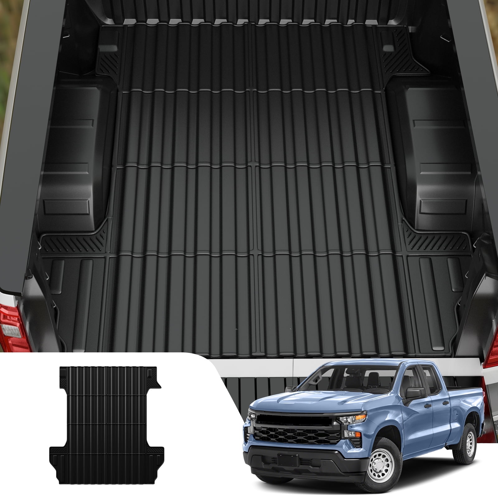 Truck Bed Mat For 2019-2025 Chevrolet Silverado 1500 5.8 Ft Bed Liner ...