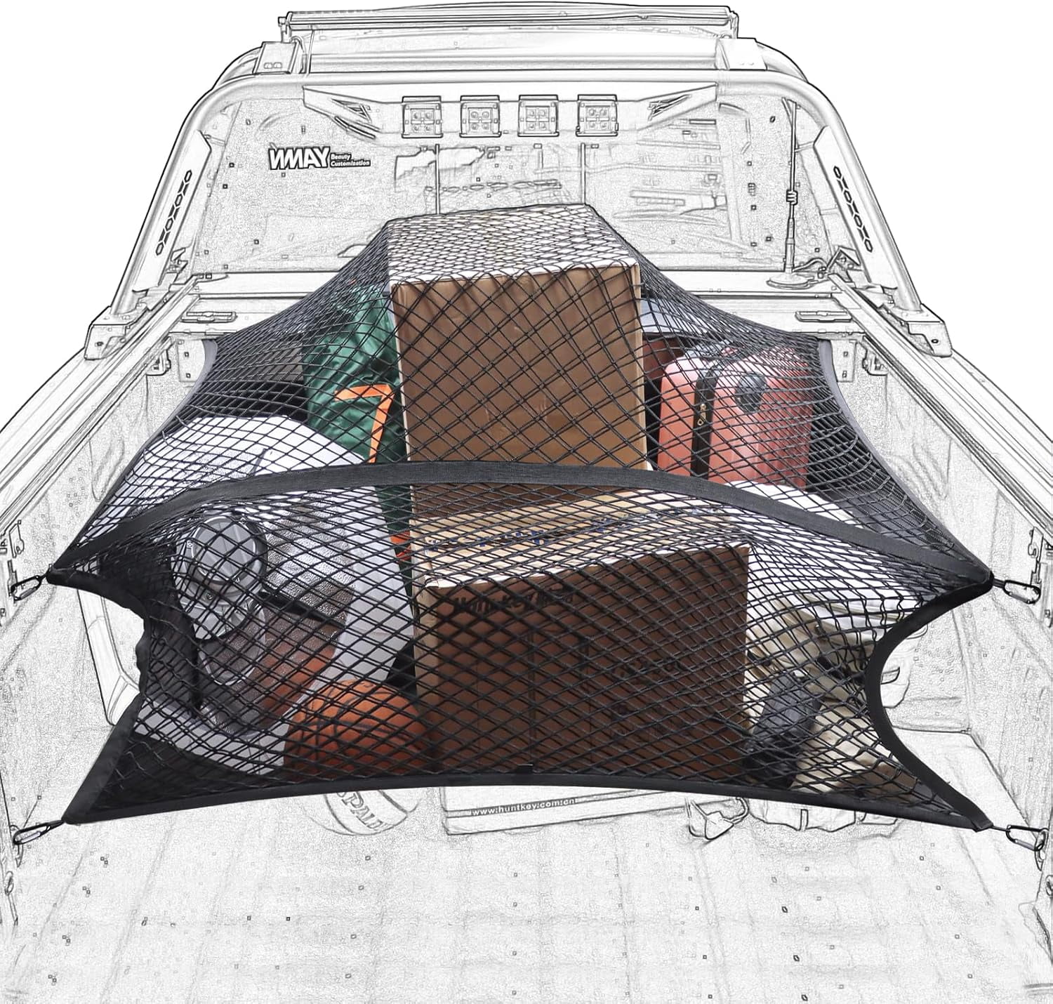Truck Bed Net, Highly Elastic Cargo Net for Pickup Truck Bed ...