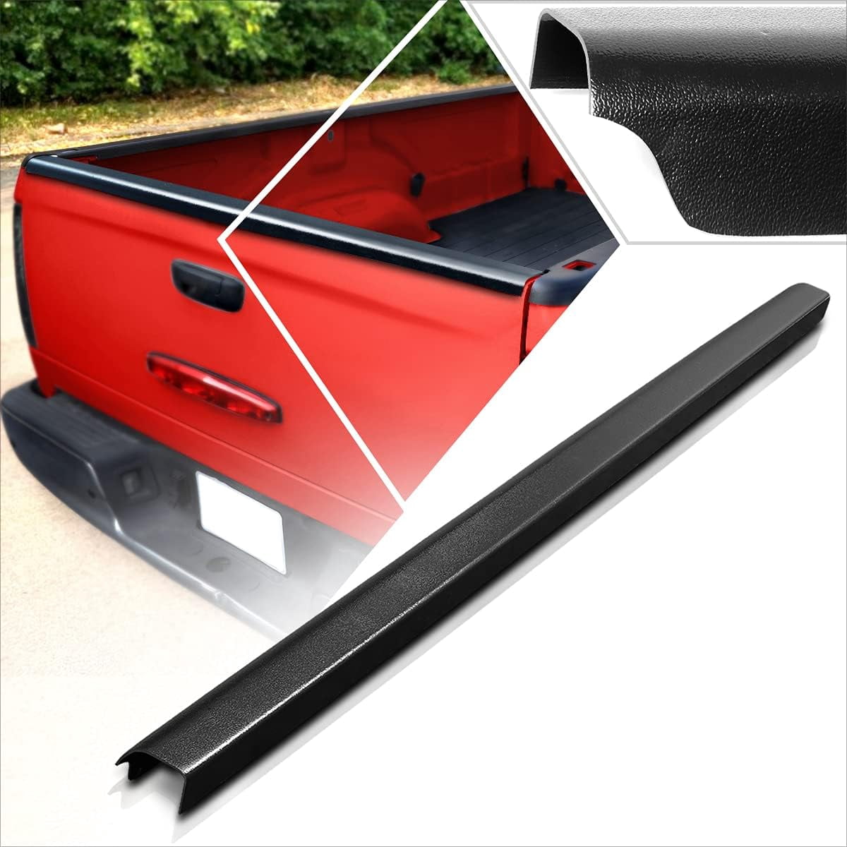 Truck Bed Rear Tailgate Rails Molding Caps Covers Protector w/Tape ...