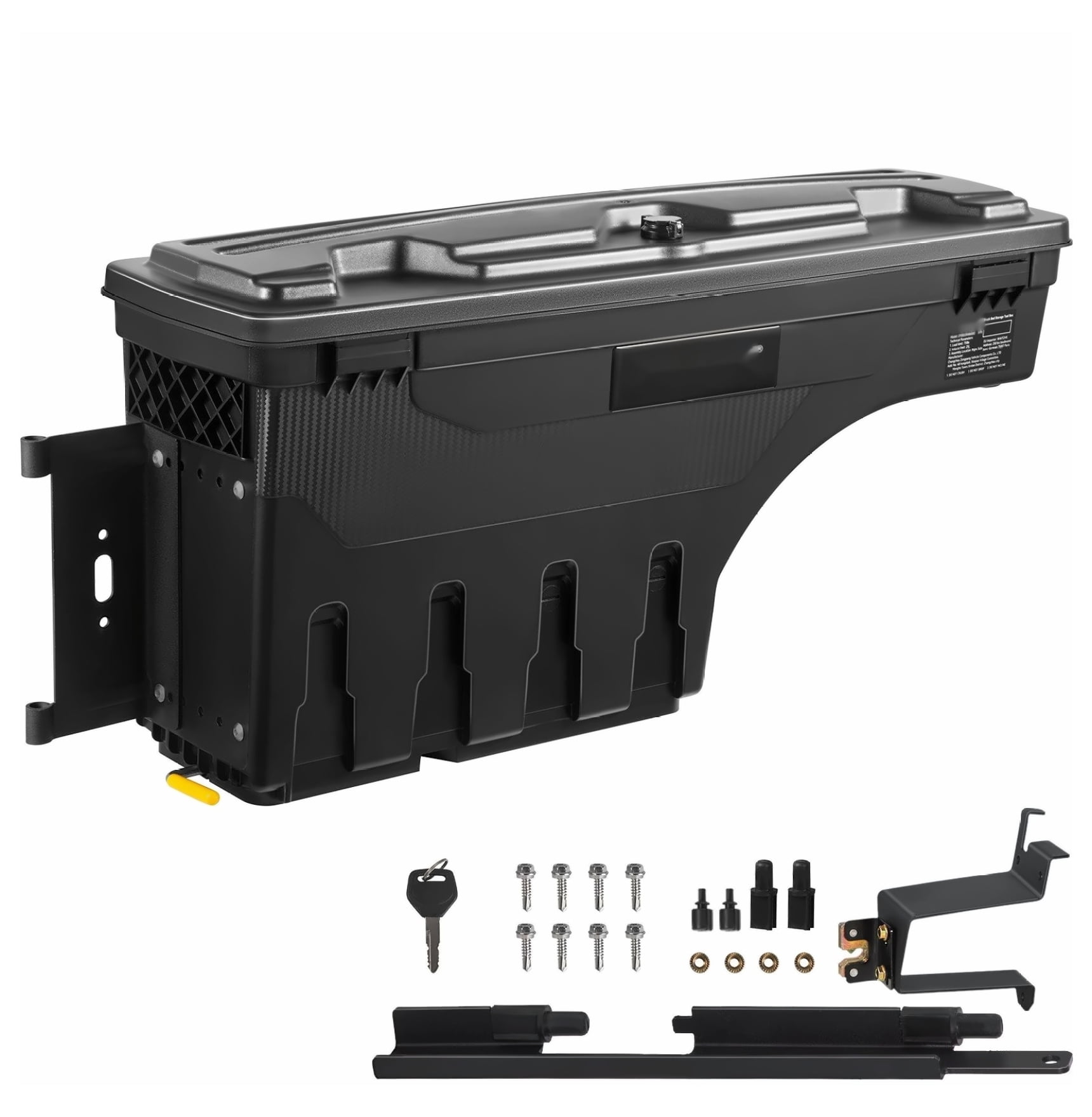 Truck Bed Storage Box, Lockable Lid, Waterproof ABS Wheel Well Tool Box ...