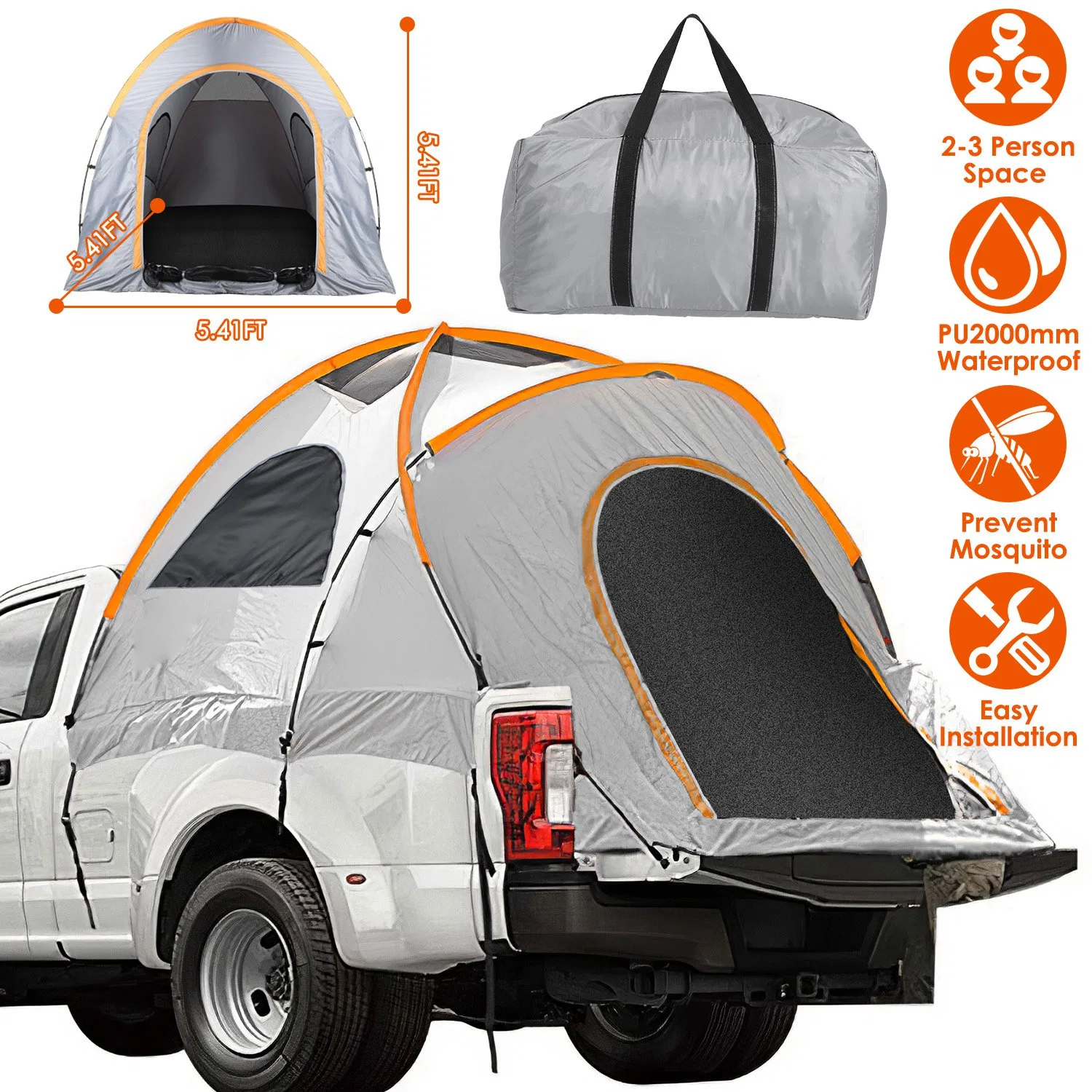 Truck Bed Tent Waterproof Windproof Pickup Truck Tent with Carry Bag 5. ...