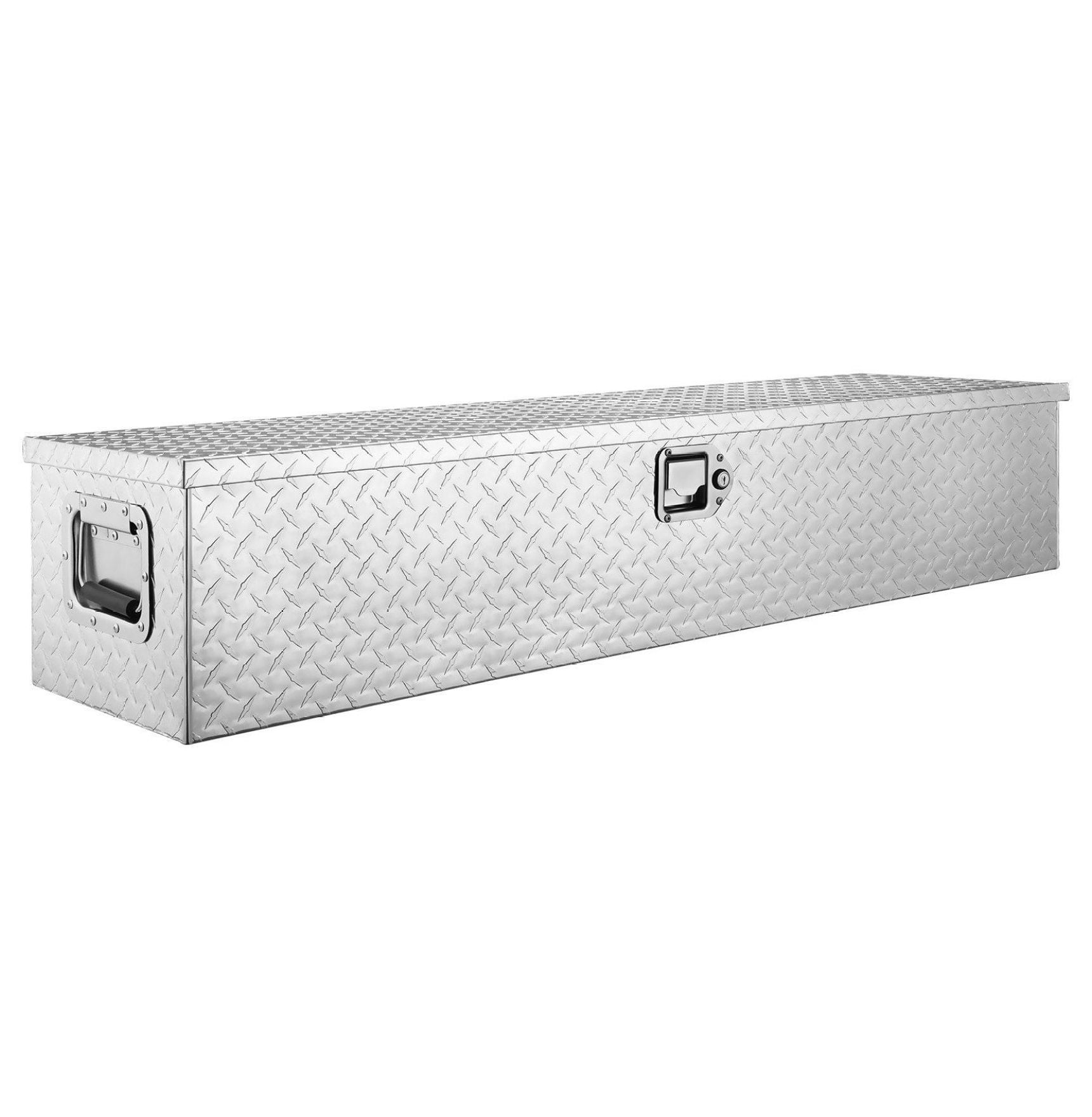Truck Bed Tool Box, 48" Aluminum Diamond Plate Storage Chest Organizer ...
