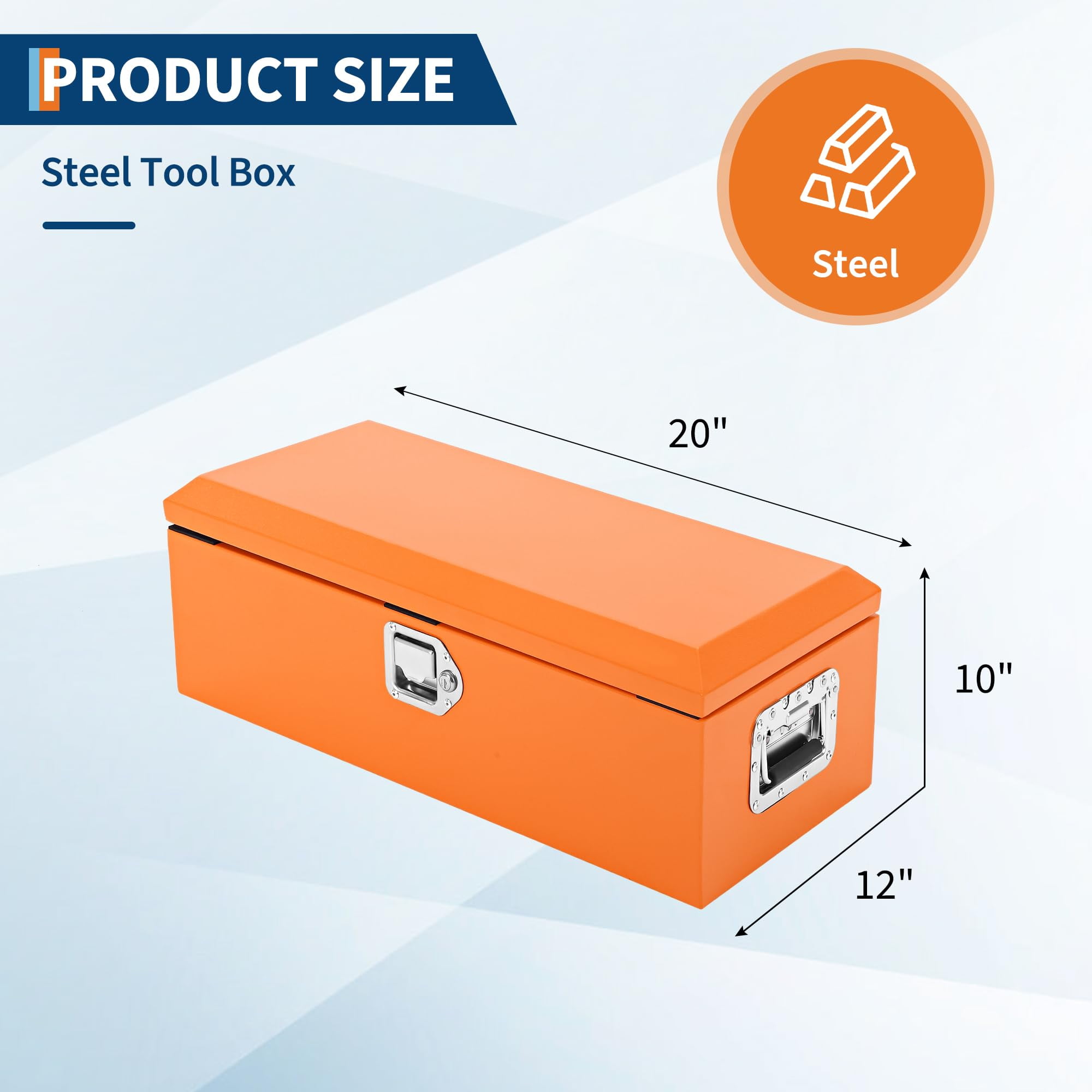 Truck Bed Tool Box, Heavy Duty Waterproof Iron Toolboxes Storage Chest ...