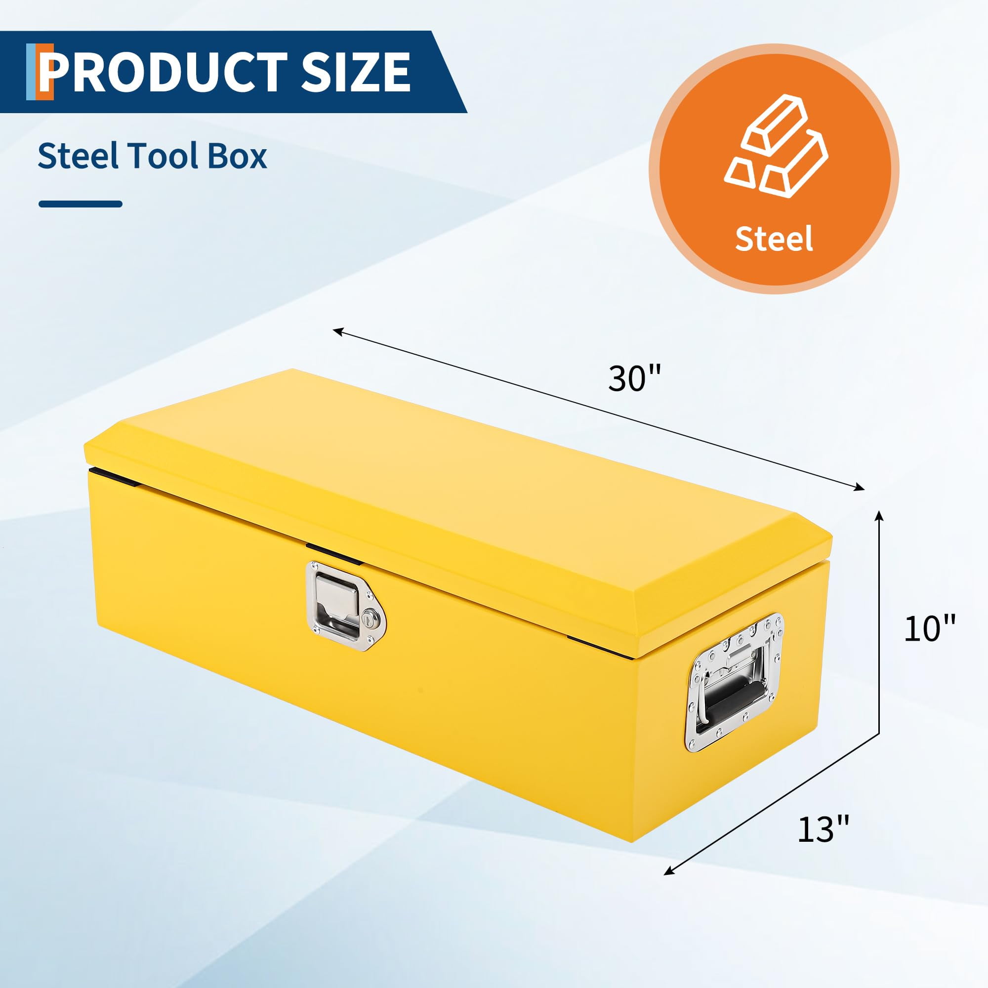 Truck Bed Tool Box, Heavy Duty Waterproof Iron Toolboxes Storage Chest ...