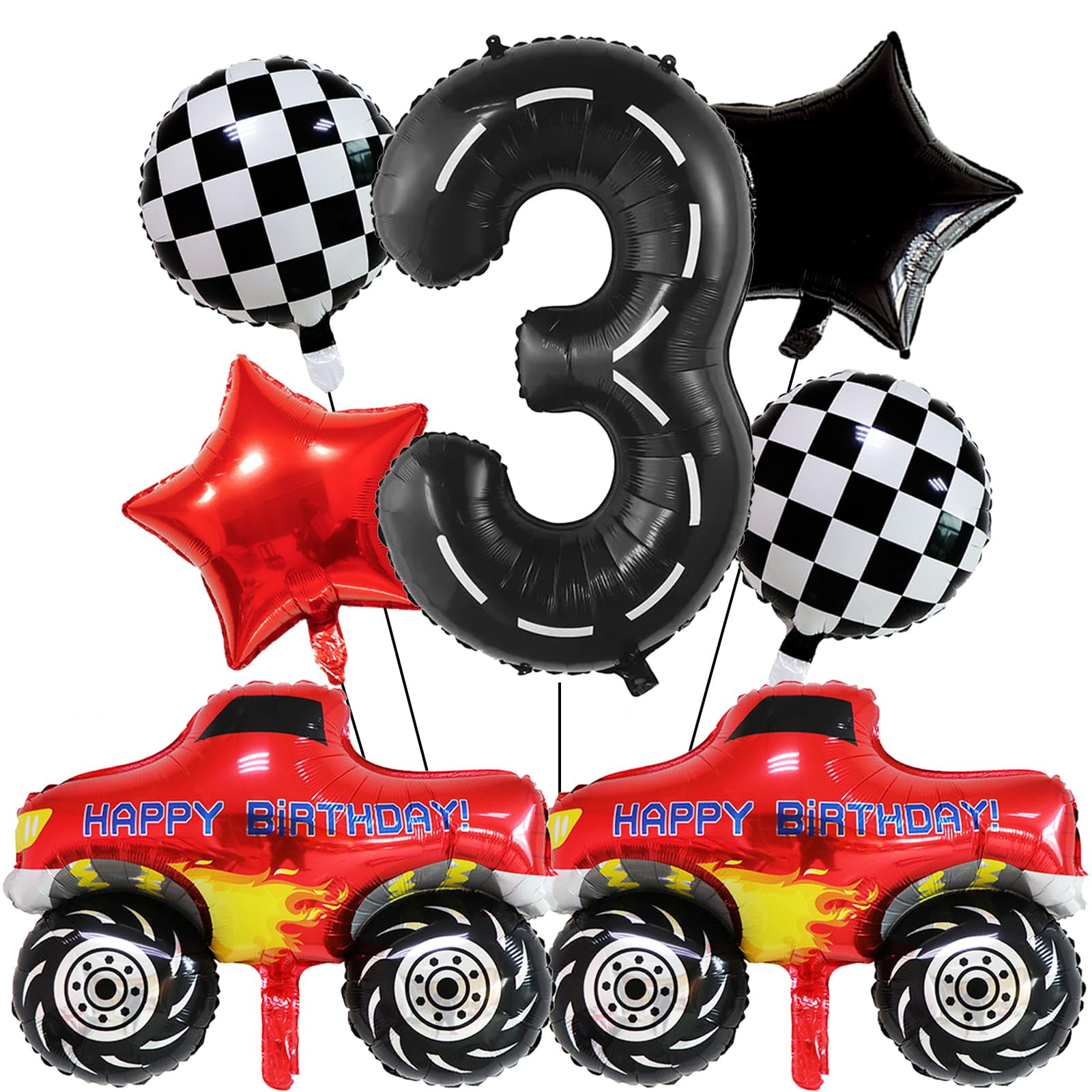 Truck Birthday Balloons Decorations 40 Inch KKS1 Racetrack Number ...