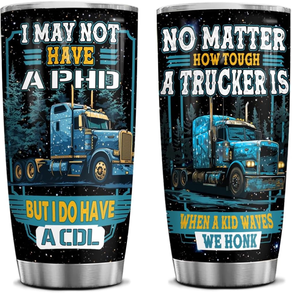 Truck Driver Gifts For Men 20 Oz Tumblers, Trucker Gifts Cups, Cool ...