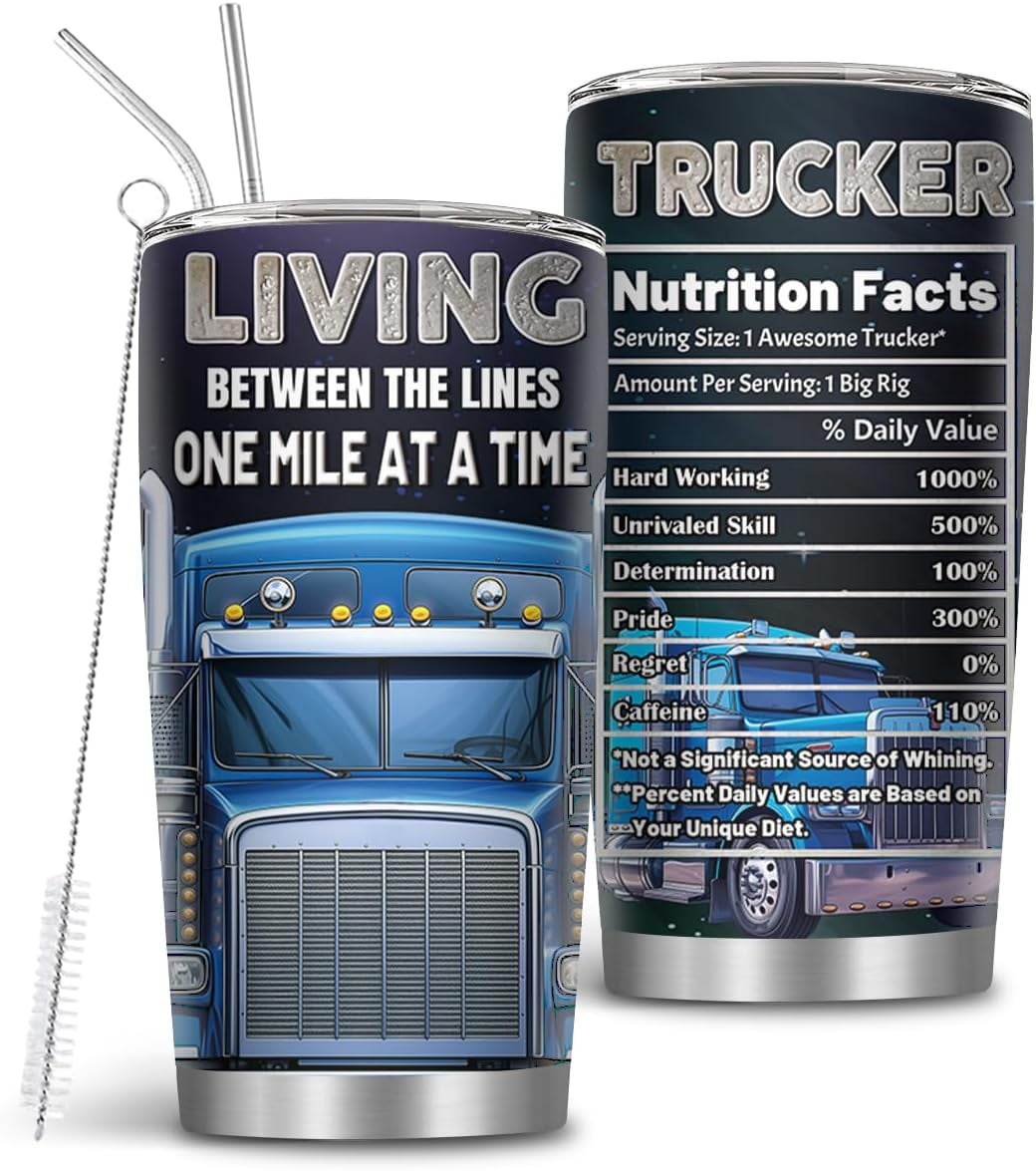 Truck Driver Gifts for Men, 20oz Stainless Steel Trucker Tumblers with ...