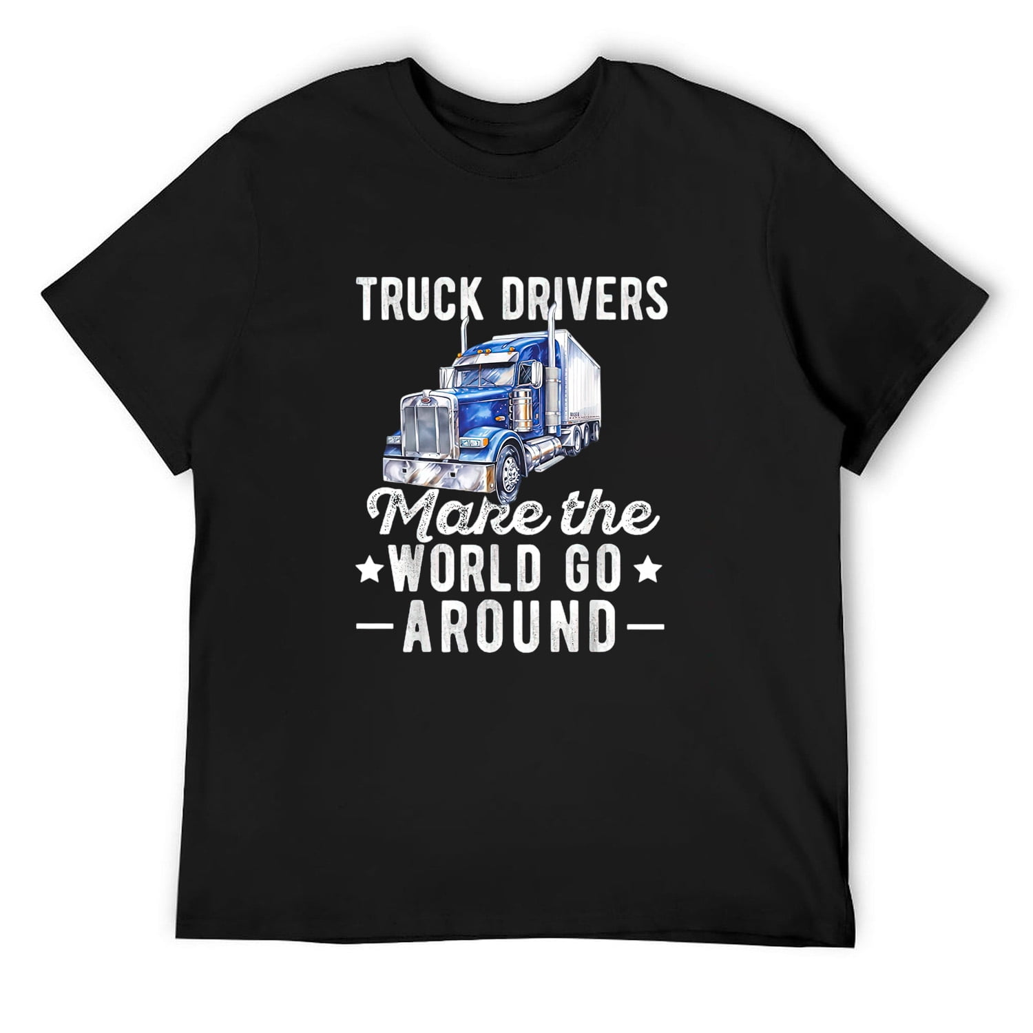 Truck Driver Trucker Men Dad Funny Trucking Semi Trailer T-Shirt Black ...