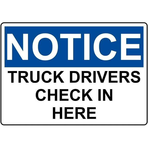 Truck Drivers Check In Here Sign Safety Signs Style Caution Metal Tin ...